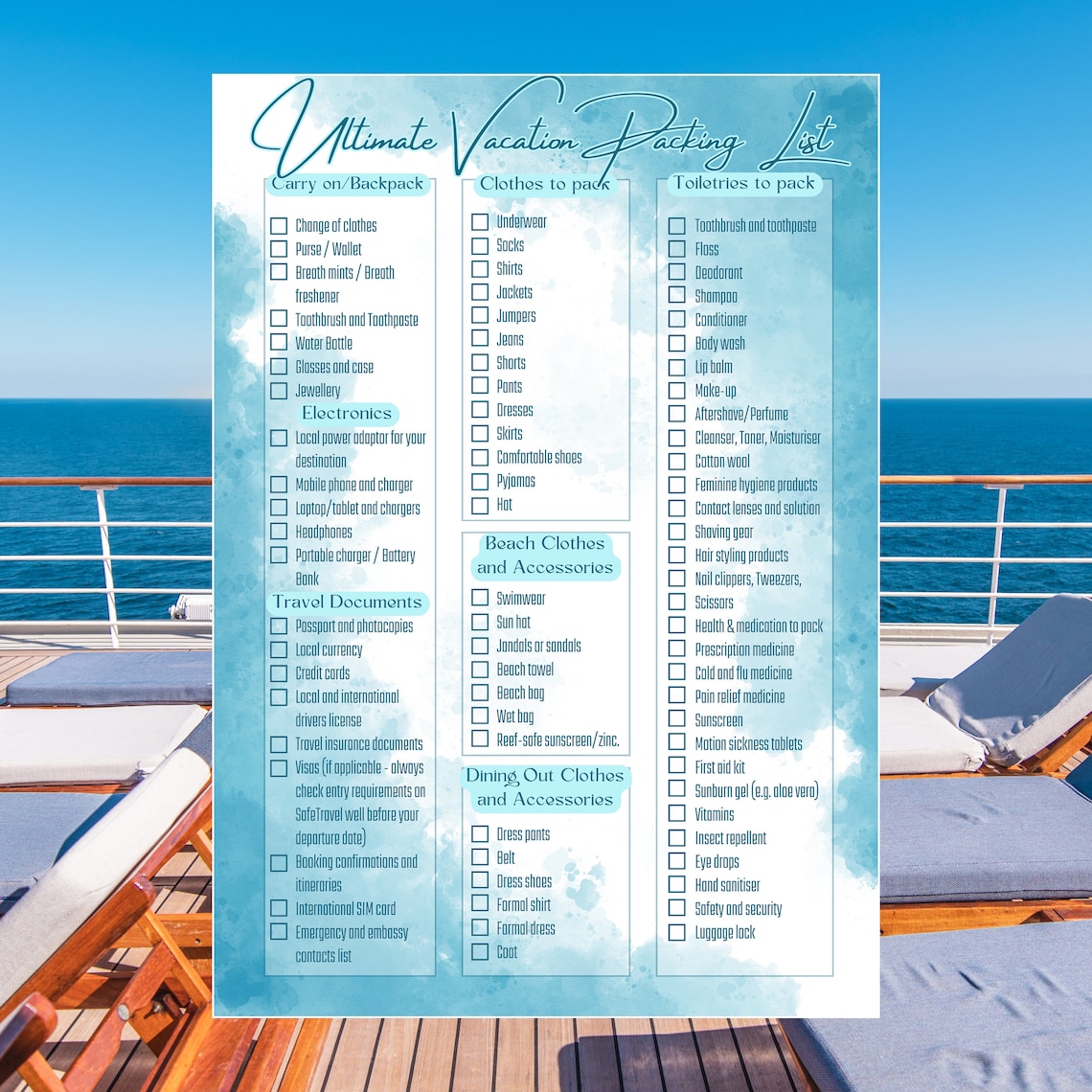 All Inclusive Packing List Caribbean Cruise Packing List International ...