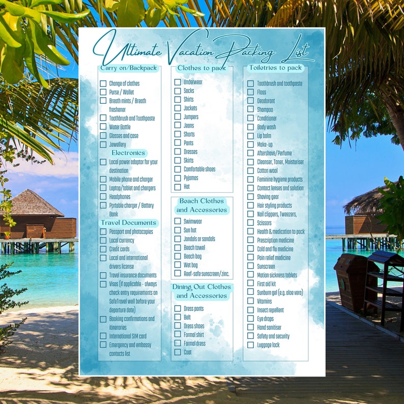 All Inclusive Packing List Caribbean Cruise Packing List International ...