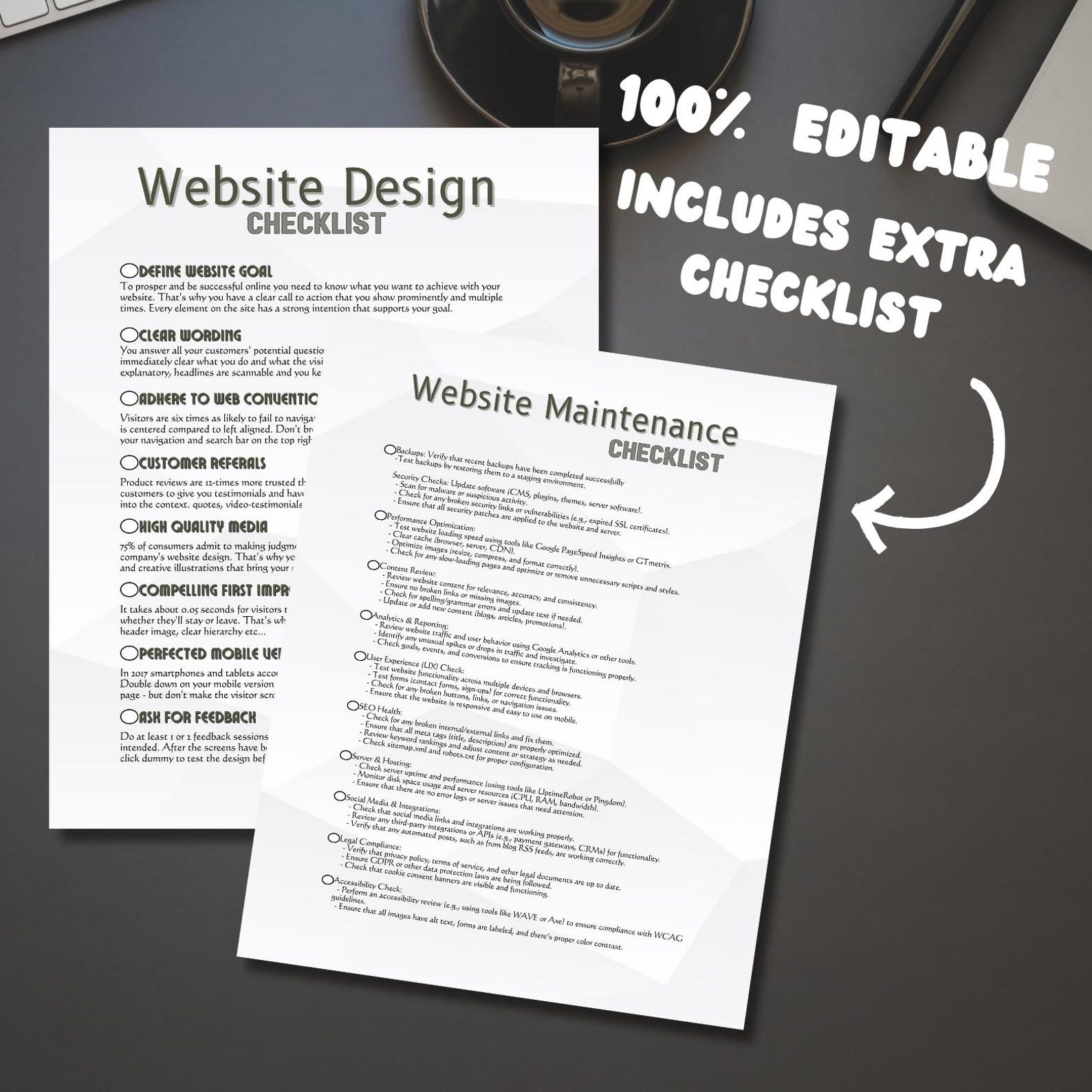 Website Design Checklist Printable | SEO Tips for Designers and ...