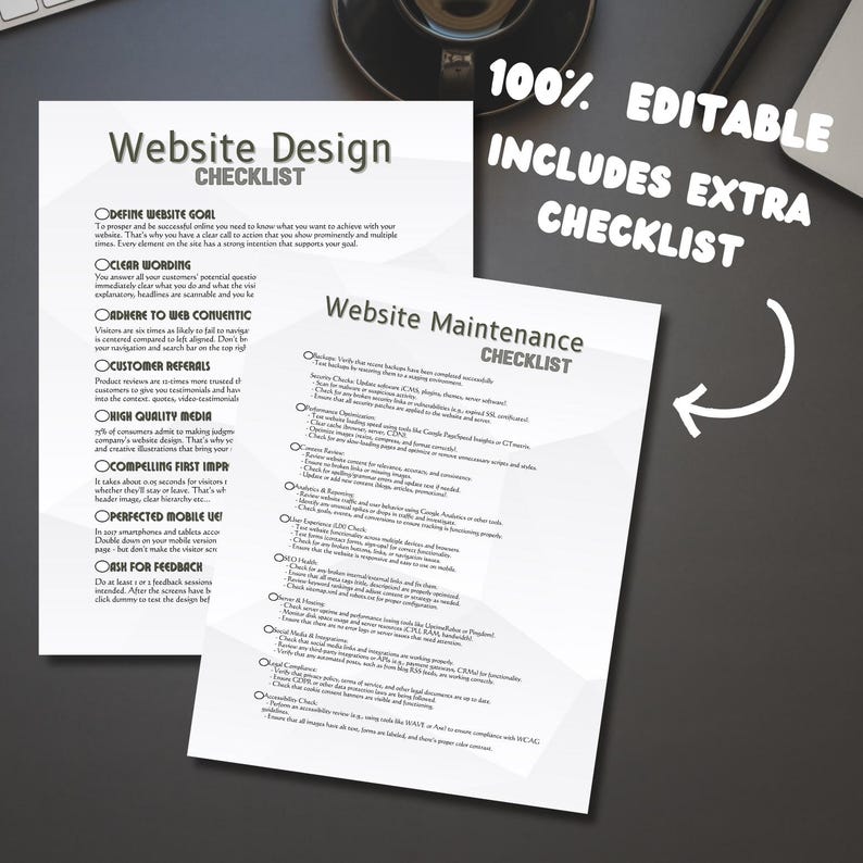 Website Design Checklist Tips for SEO & Mobile Optimisation Including Comprehensive Website ...