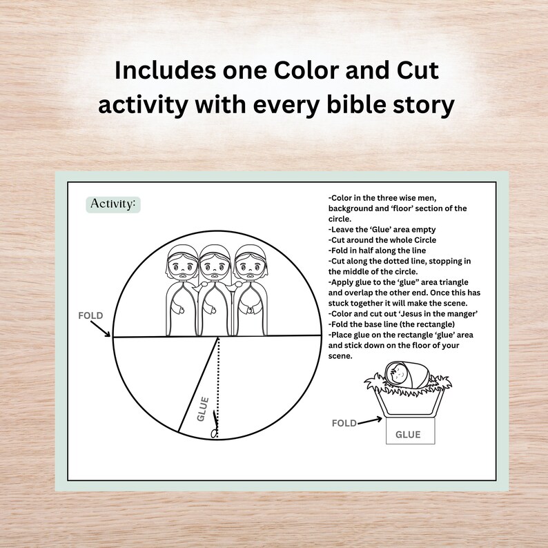 Kids Bible Activity Sheets Pack, Bible Character Study, Bible Study ...