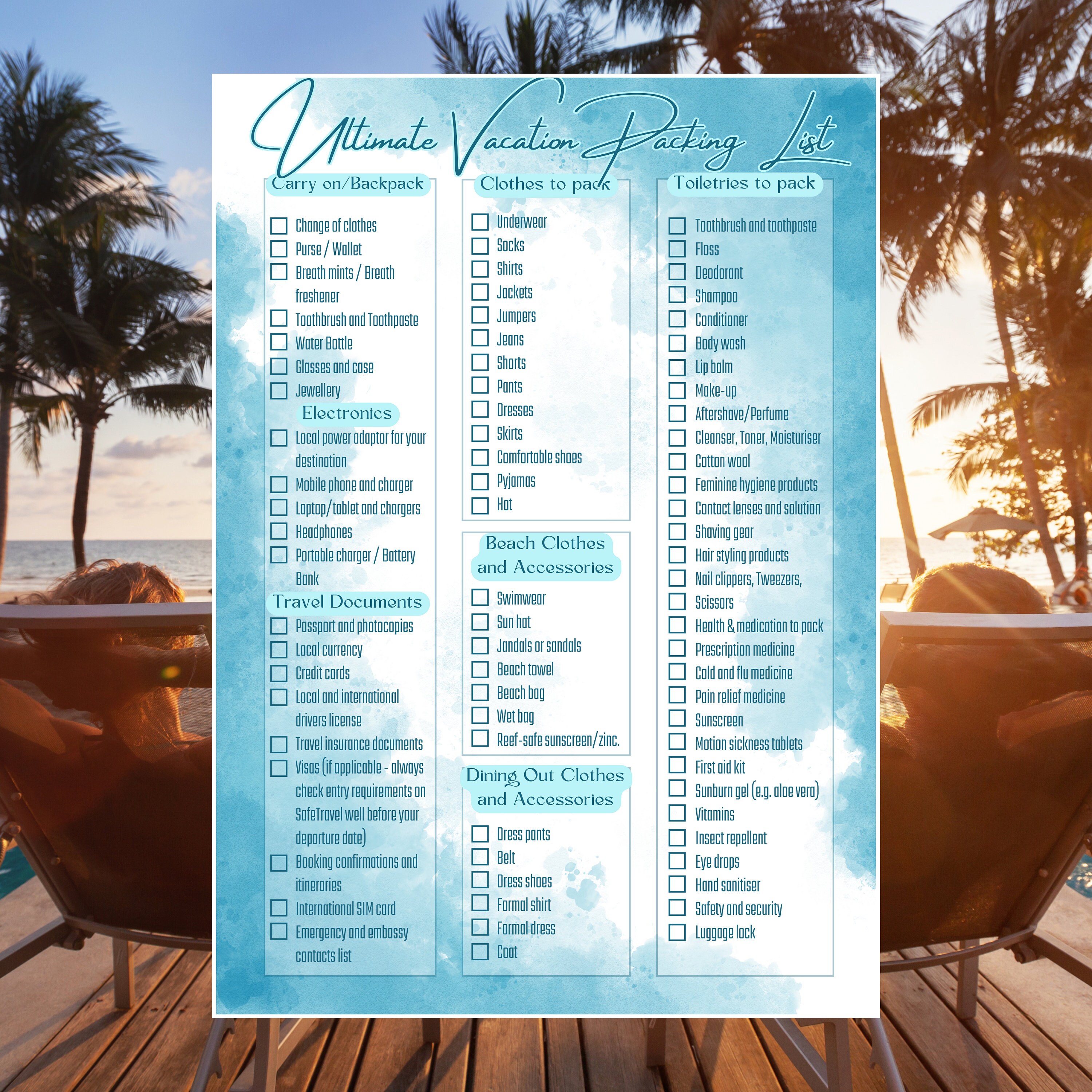 All Inclusive Packing List Caribbean Cruise Packing List International ...