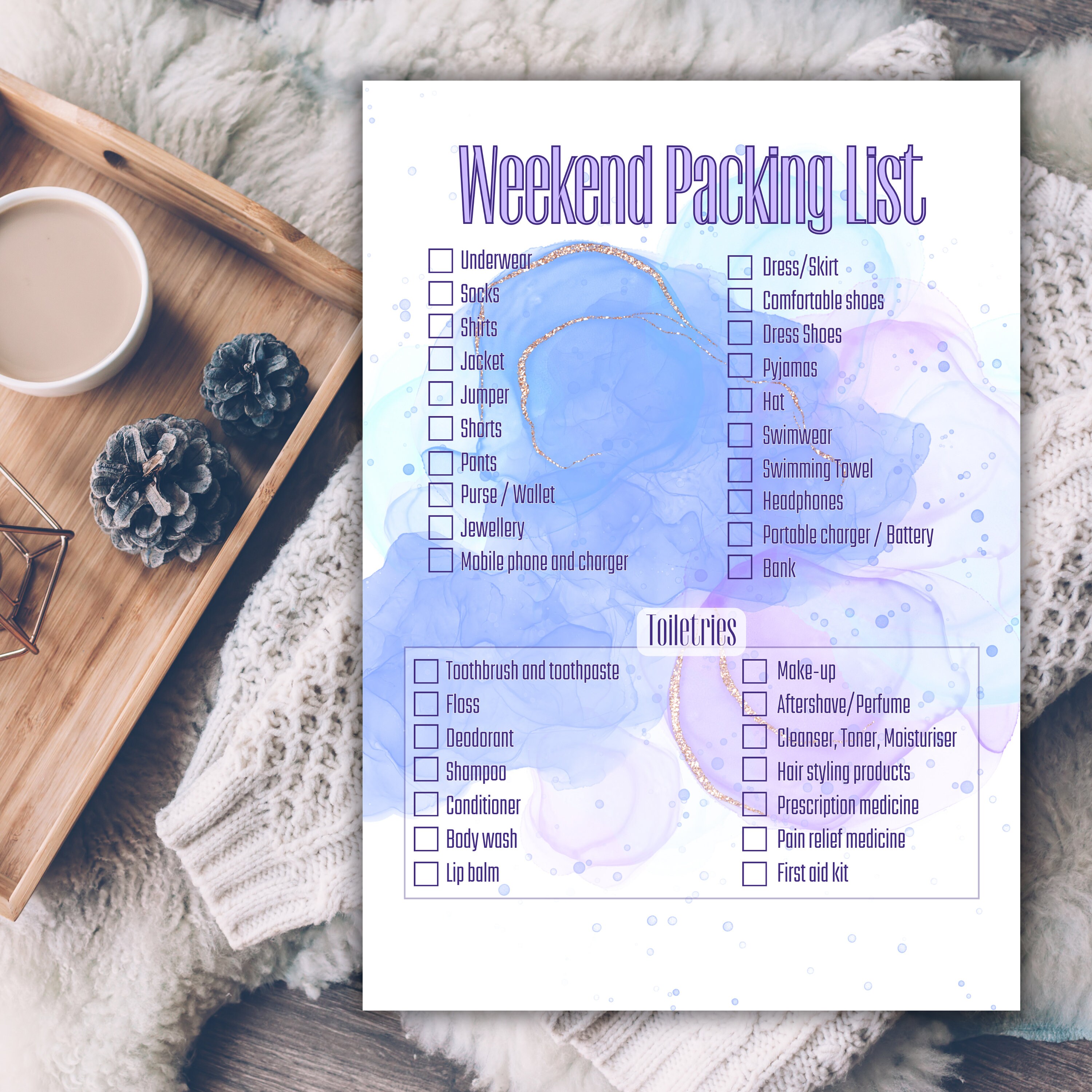 All Inclusive Packing List, Editable Packing List Printable, Vacation ...