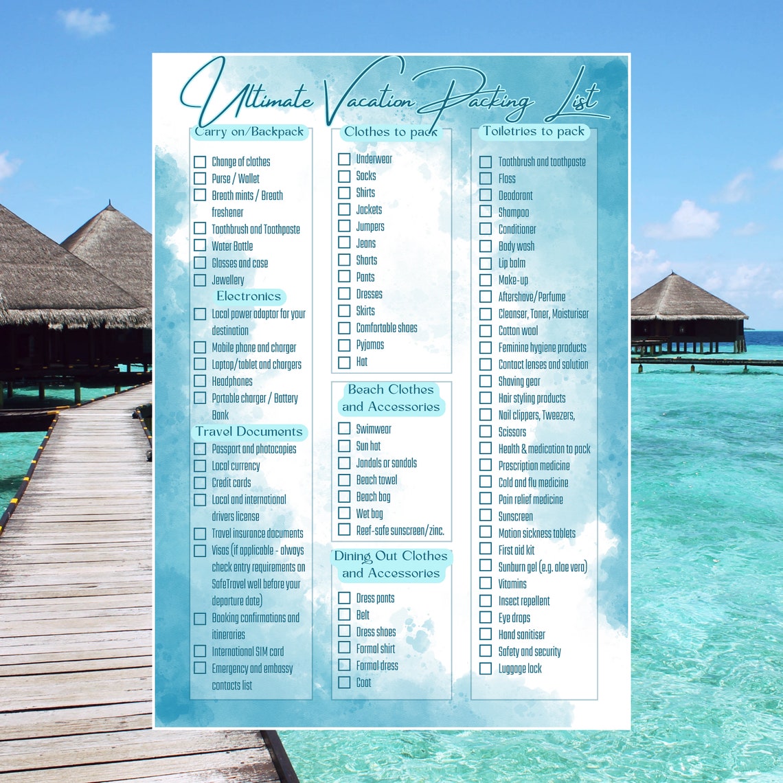 All Inclusive Packing List Caribbean Cruise Packing List International ...