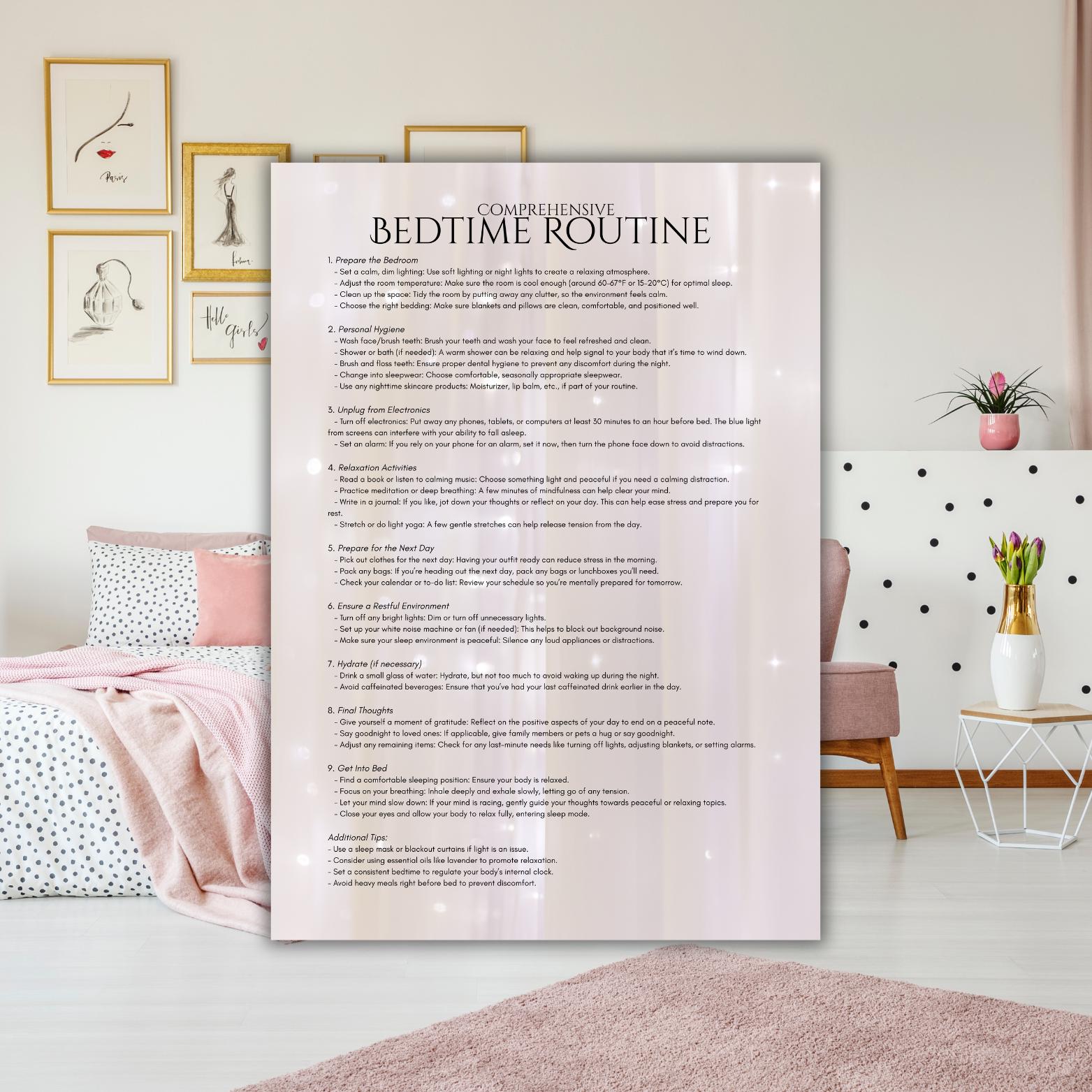 Before Bed Checklist, Bedtime Checklist, Better Sleep Routine, Bedtime ...