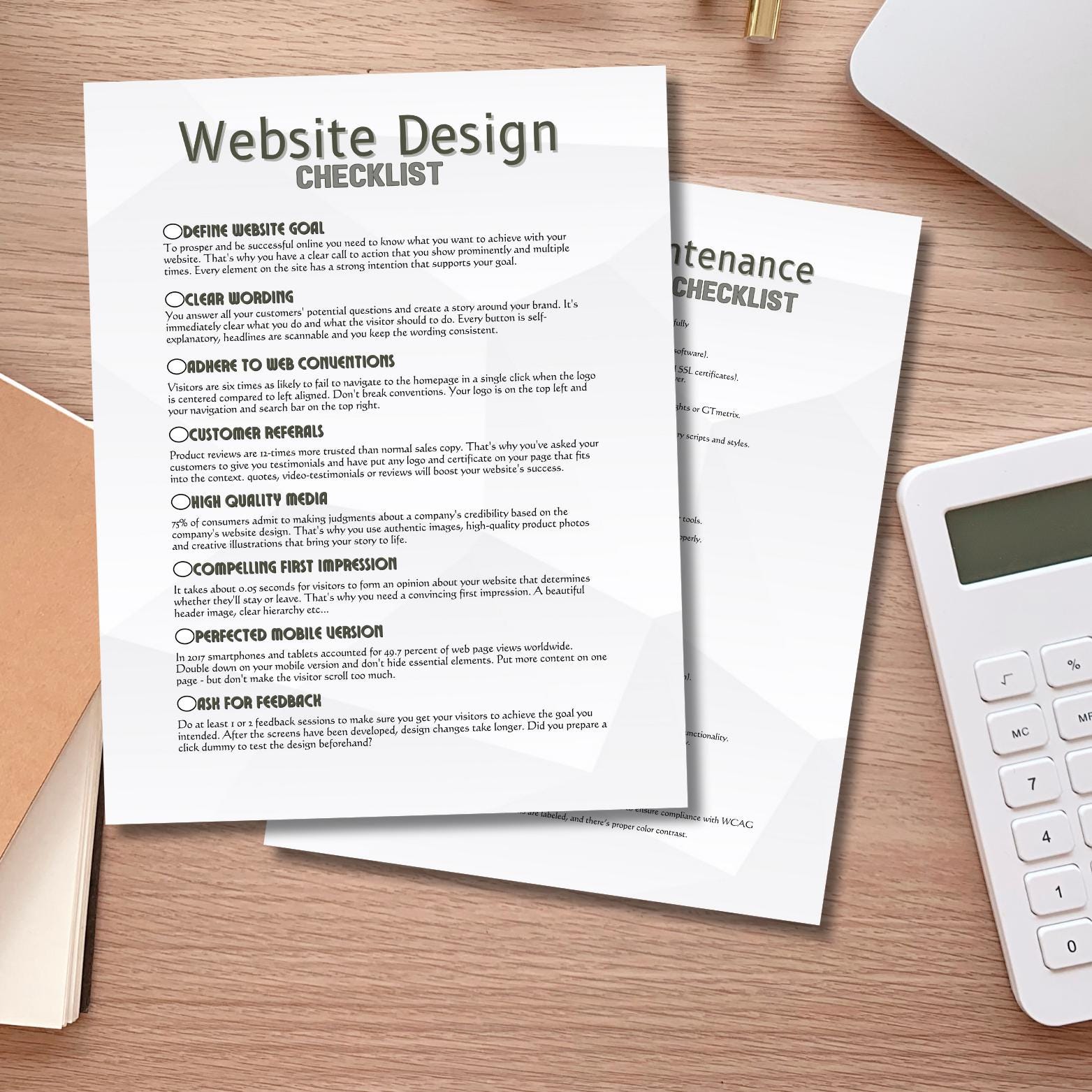 Website Design Checklist Tips for SEO & Mobile Optimisation Including ...
