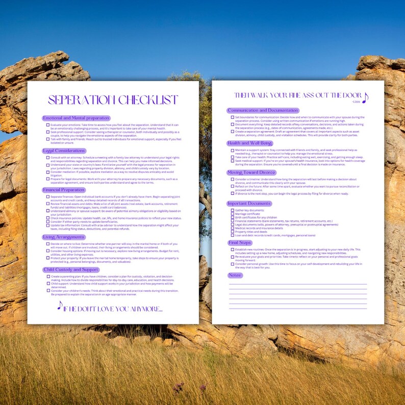 Divorce Checklist, Seperation Checklist, Divorce Paperwork, Disclosure ...