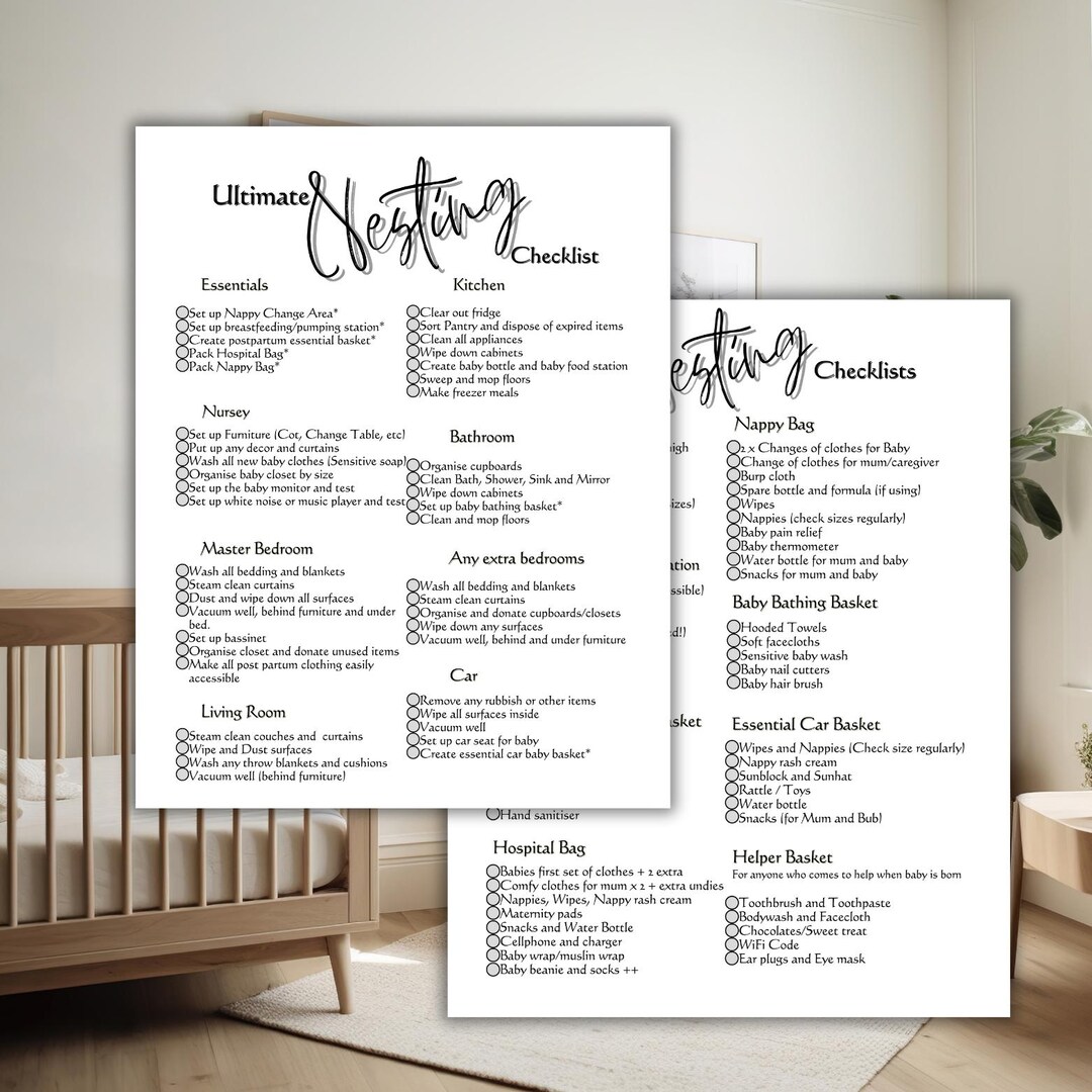 Ultimate Nesting Checklist for Expecting Moms Essential Baby Prep Task ...