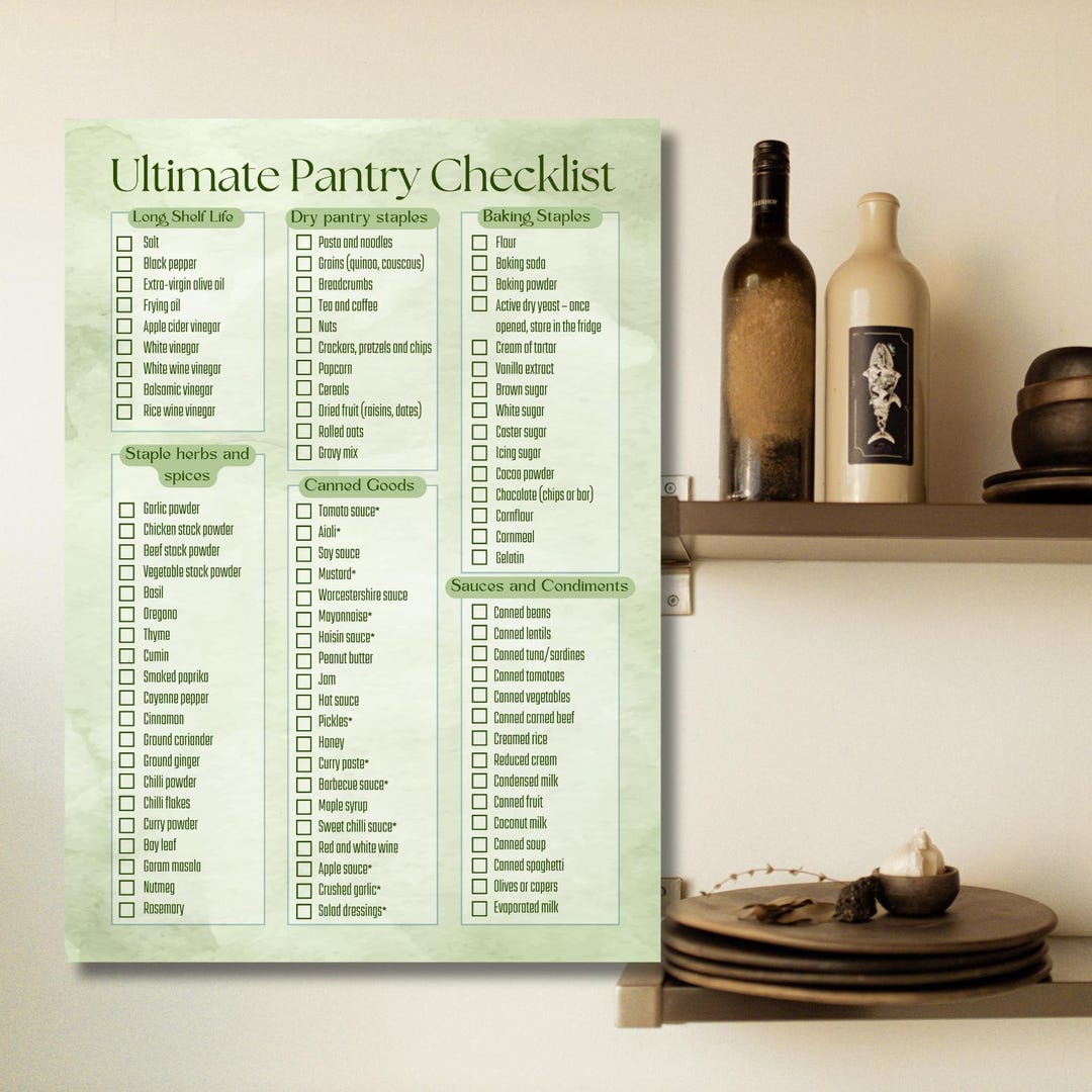 Ultimate Pantry Checklist for Meal Prep and Organisation Essential ...