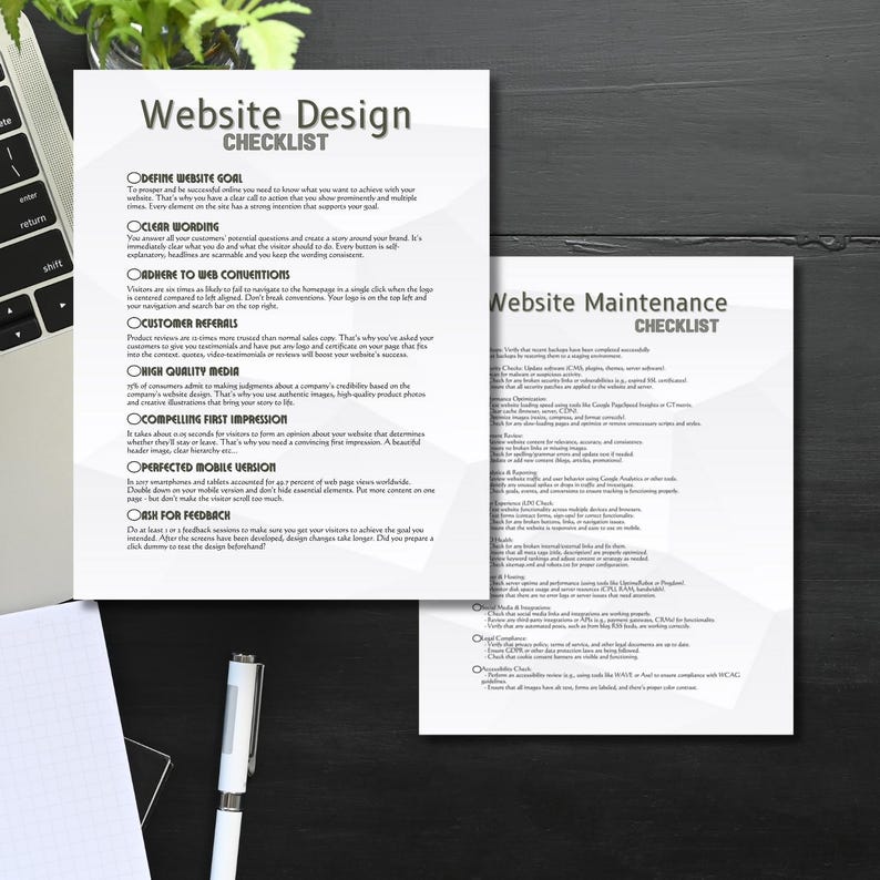 Website Design Checklist Tips for SEO & Mobile Optimisation Including Comprehensive Website ...