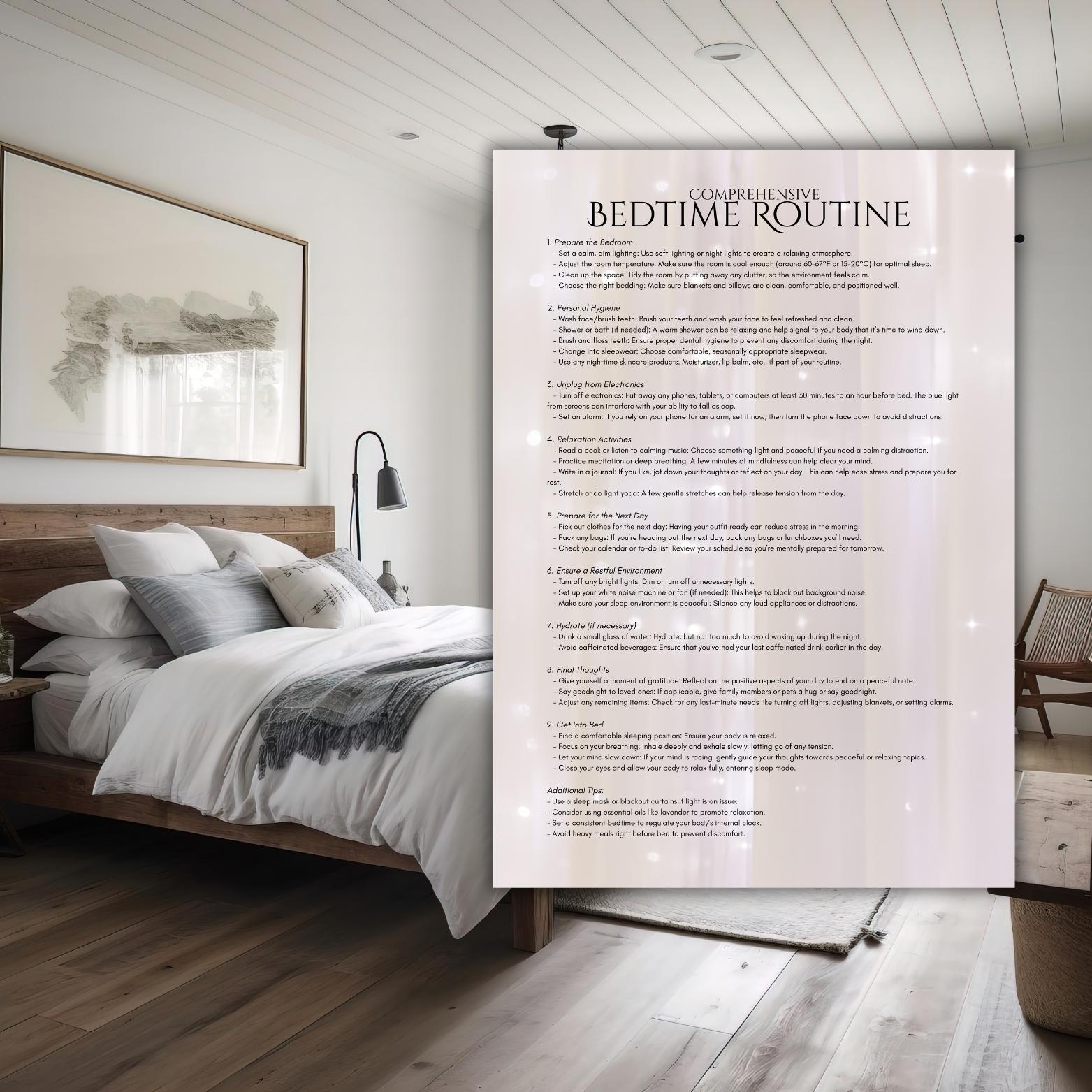 Before Bed Checklist, Bedtime Checklist, Better Sleep Routine, Bedtime ...