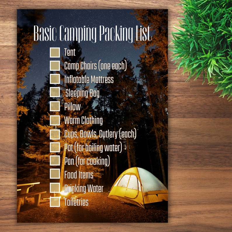 Camping Packing List, Camping Checklist, Editable Camping Organization ...
