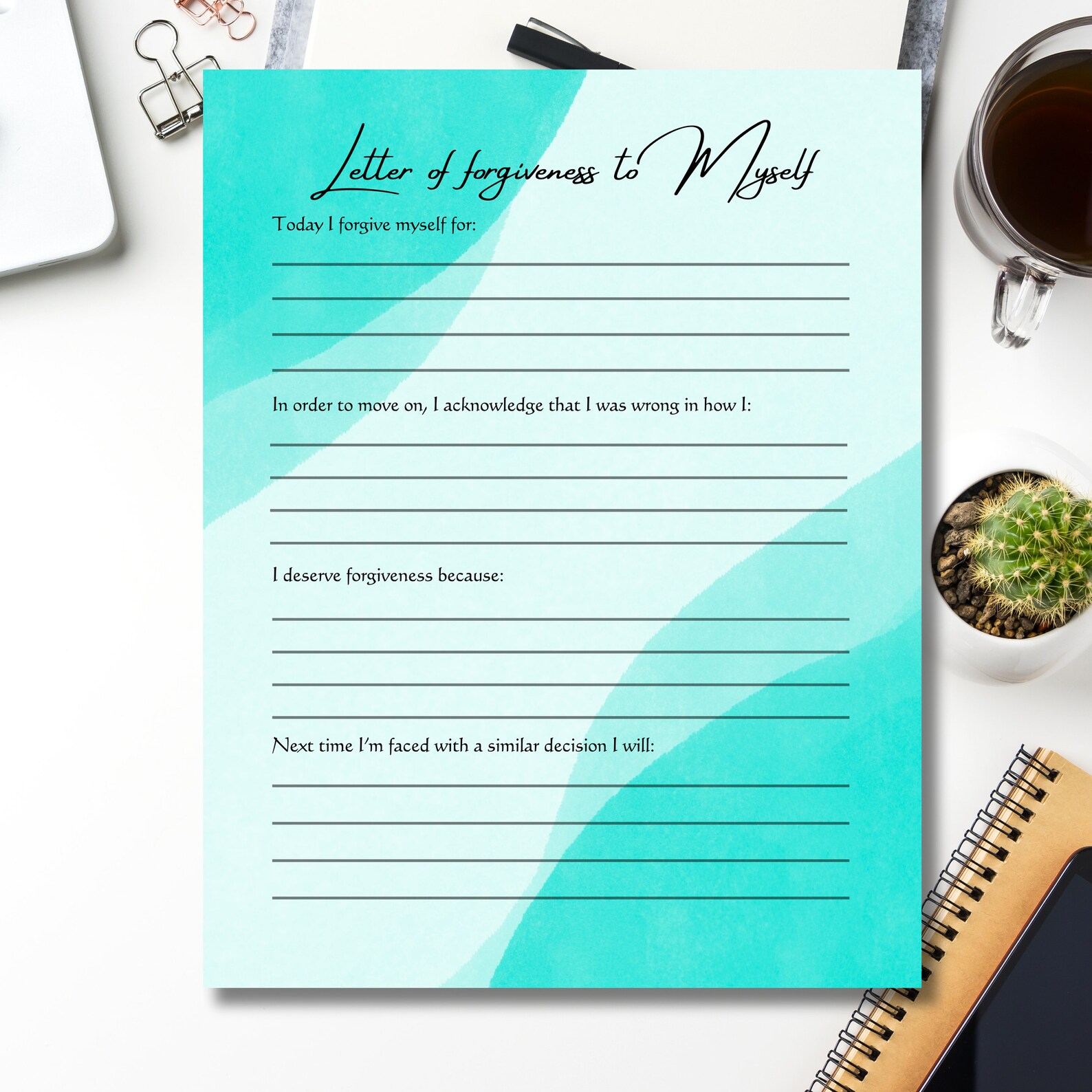 Forgiveness Activity Editable Forgiveness Worksheets Self Forgiveness ...