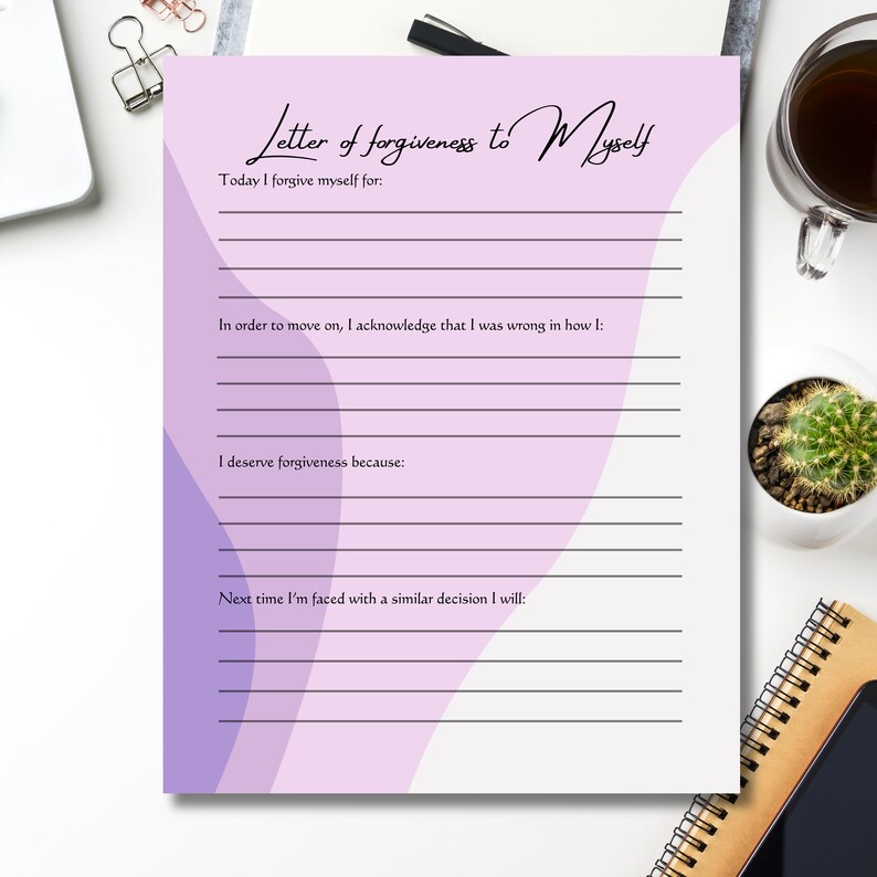 Forgiveness Activity Editable Forgiveness Worksheets Self Forgiveness ...