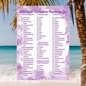 All Inclusive Packing List Beach Vacation Packing List Editable ...