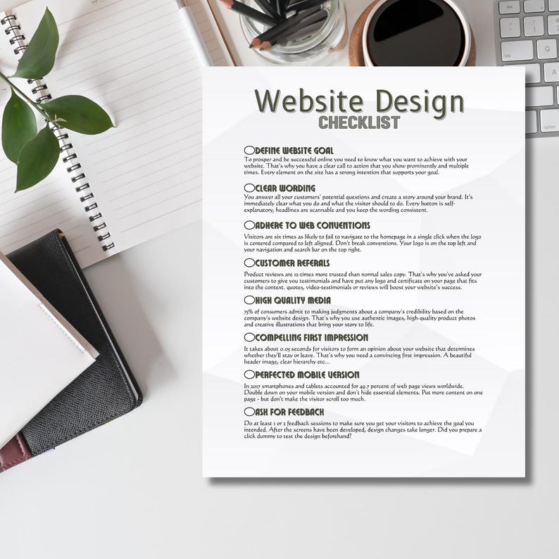 Website Design Checklist Tips for SEO & Mobile Optimisation Including ...