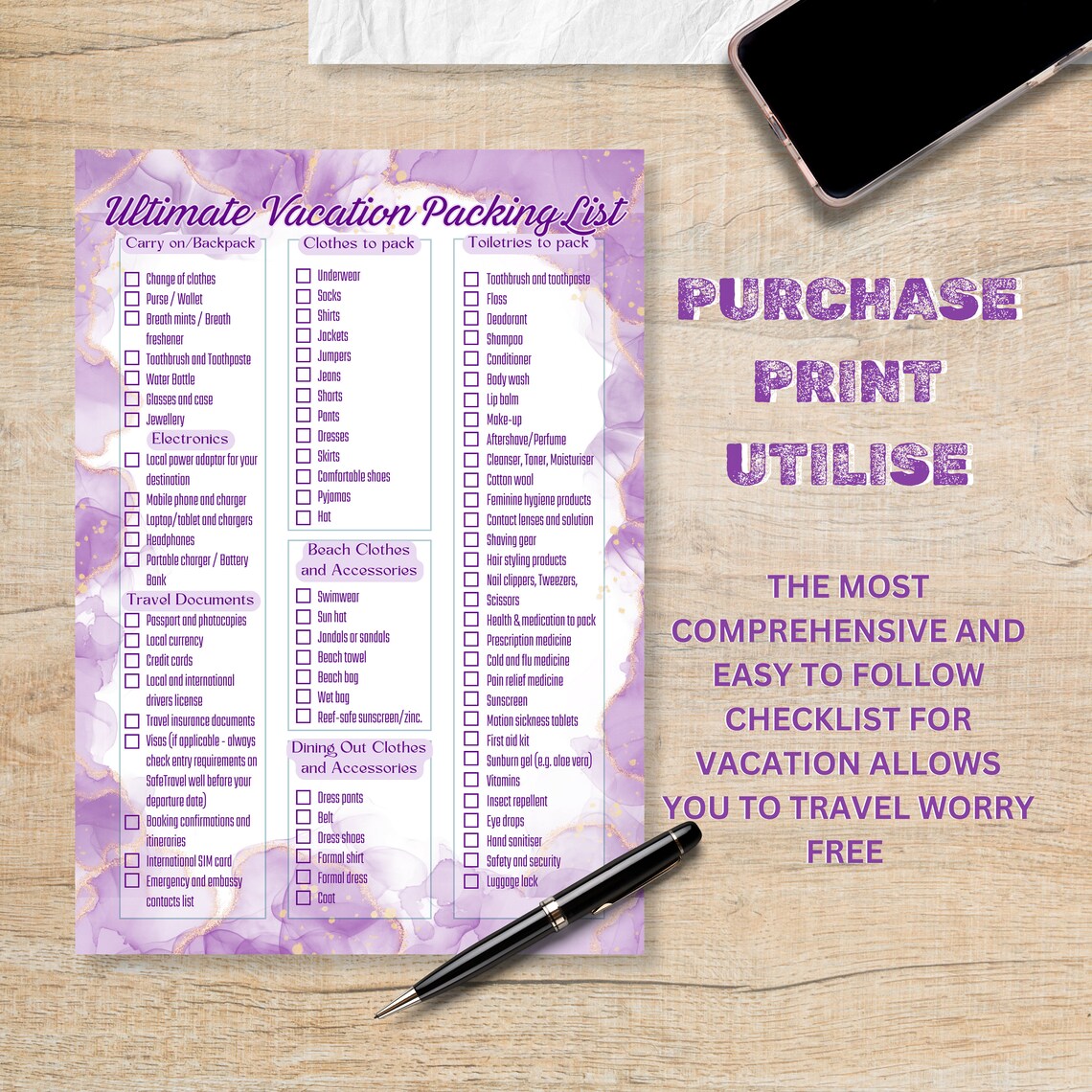 All Inclusive Packing List Beach Vacation Packing List Editable ...