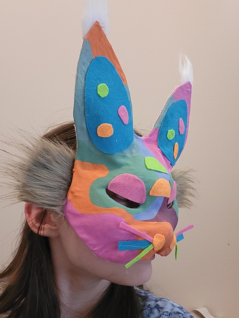 Therian Rainbow Rabbit Mask - Etsy