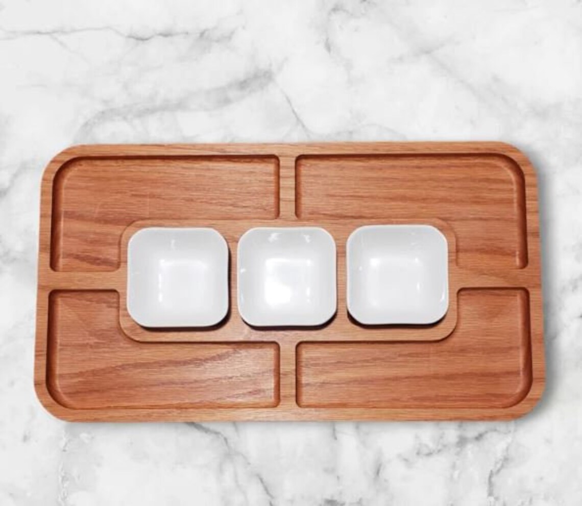 Custom Wooden Condiment Serving Tray Set 9 X 16 - Etsy