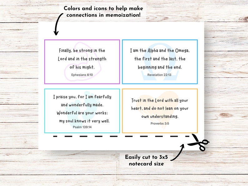 Kids Scripture Cards - 20 Bible Verses for Children - Etsy