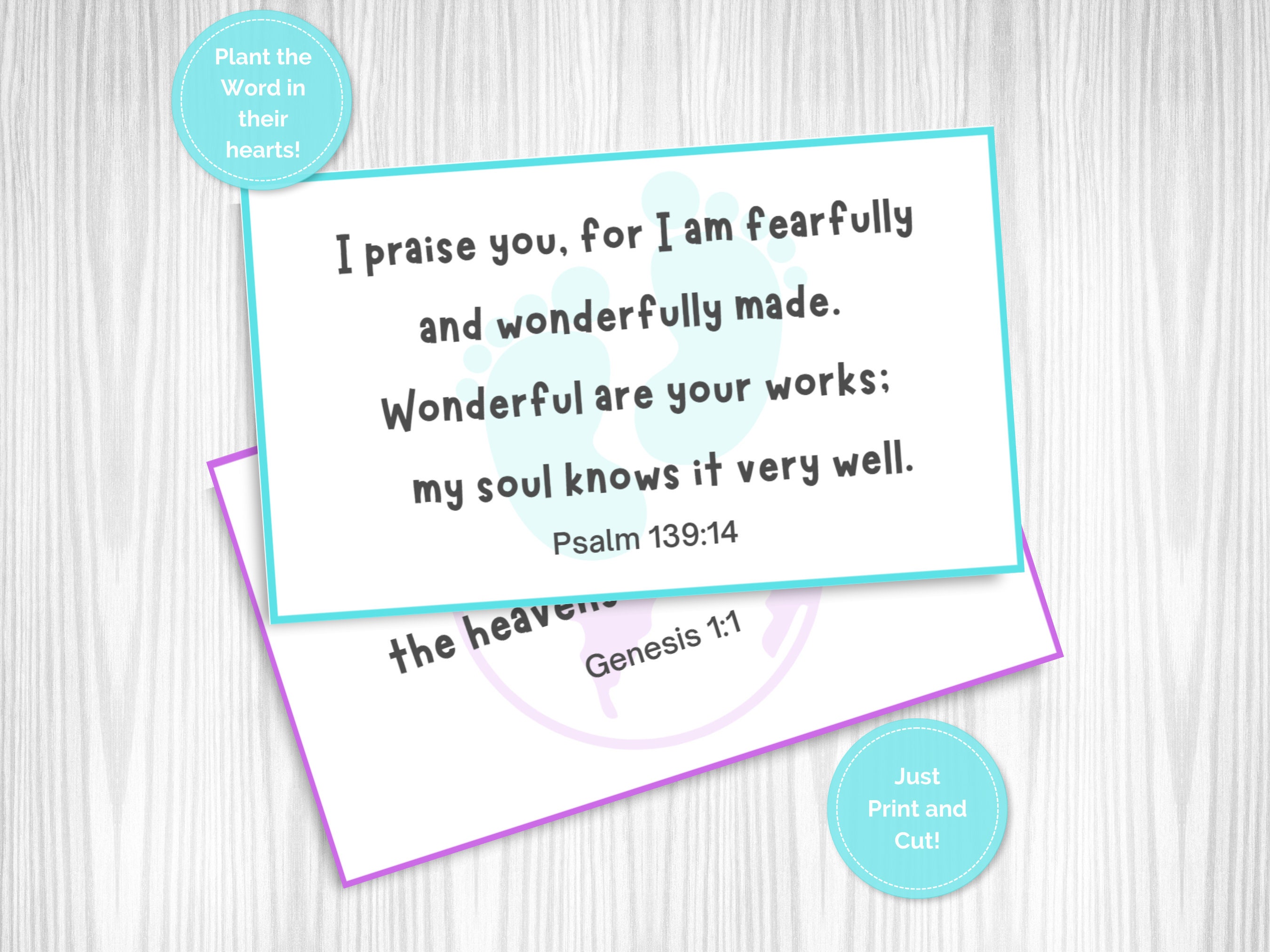 Kids Scripture Cards - 20 Bible Verses for Children - Etsy