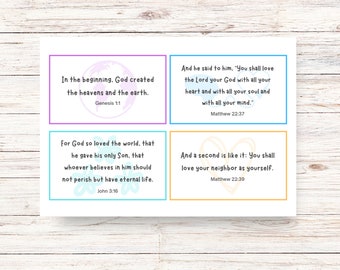 Bible Memory Verses for Young Preschoolers, Kids Scripture Cards ...