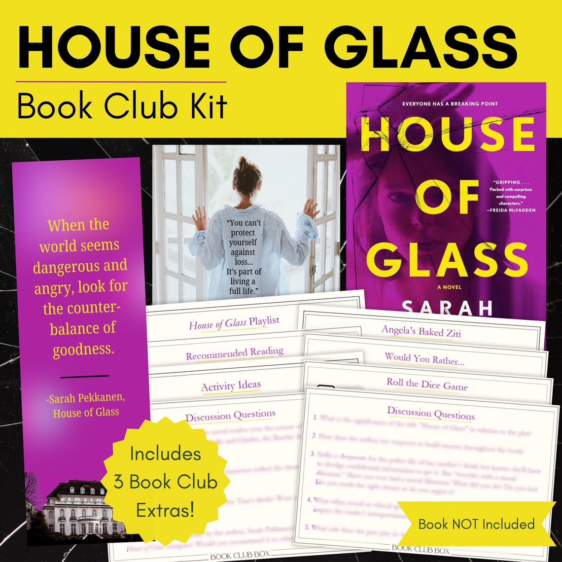 Book Club Kit for House of Glass by Sarah Pekkanen - Etsy