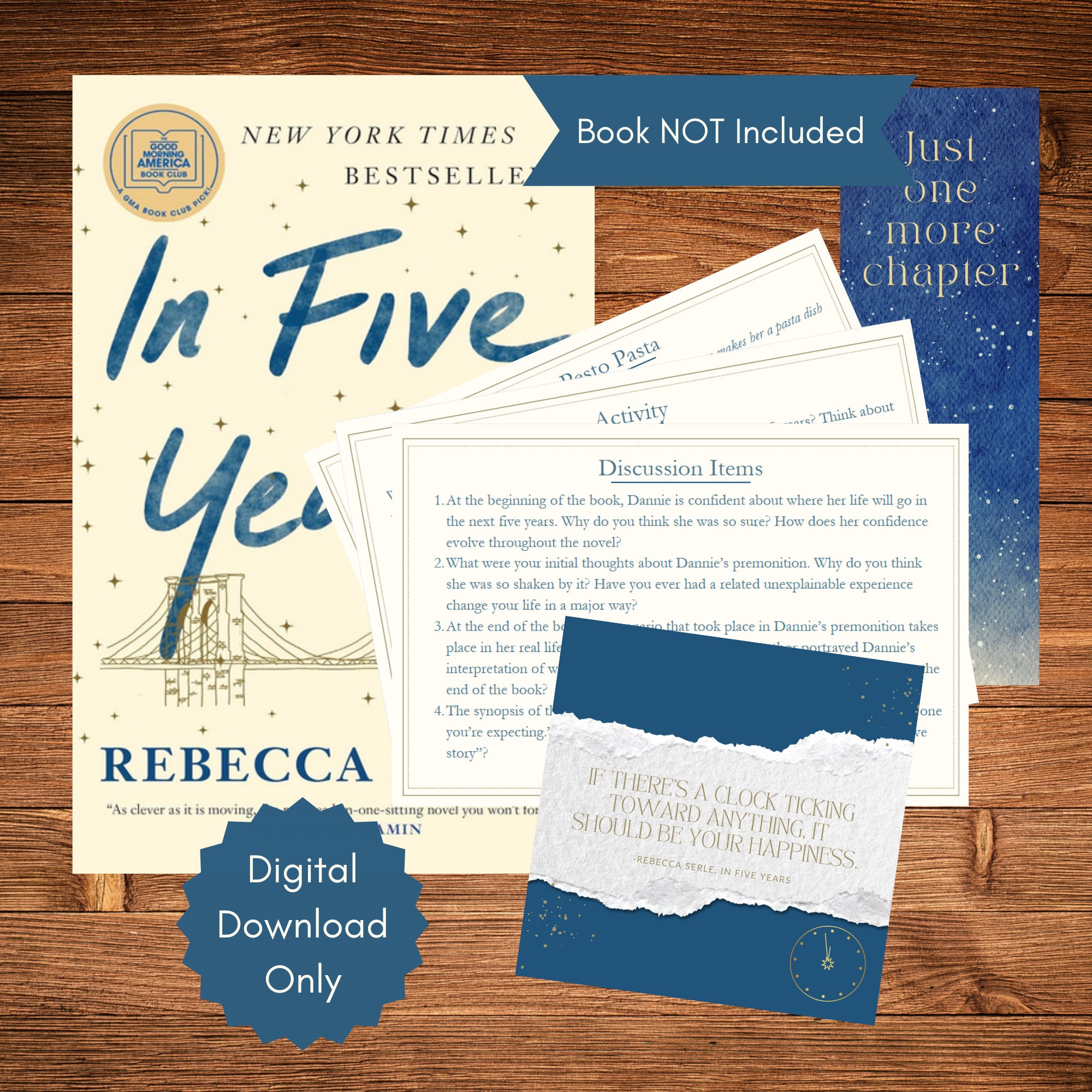 Book Club Kit for in Five Years by Rebecca Serle - Etsy
