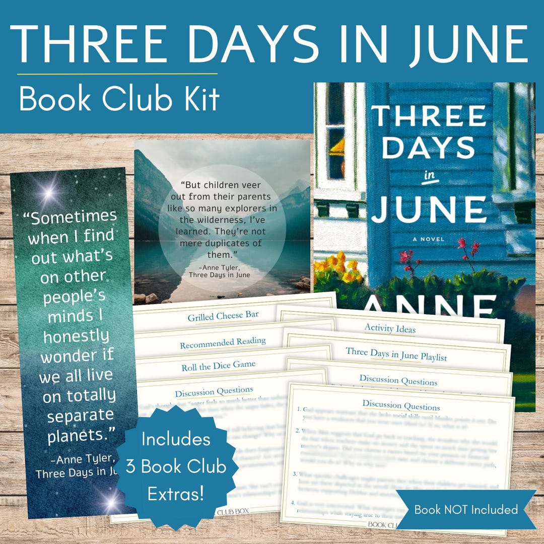 Three Days in June Book Club Kit and Discussion Guide | Three Days in ...