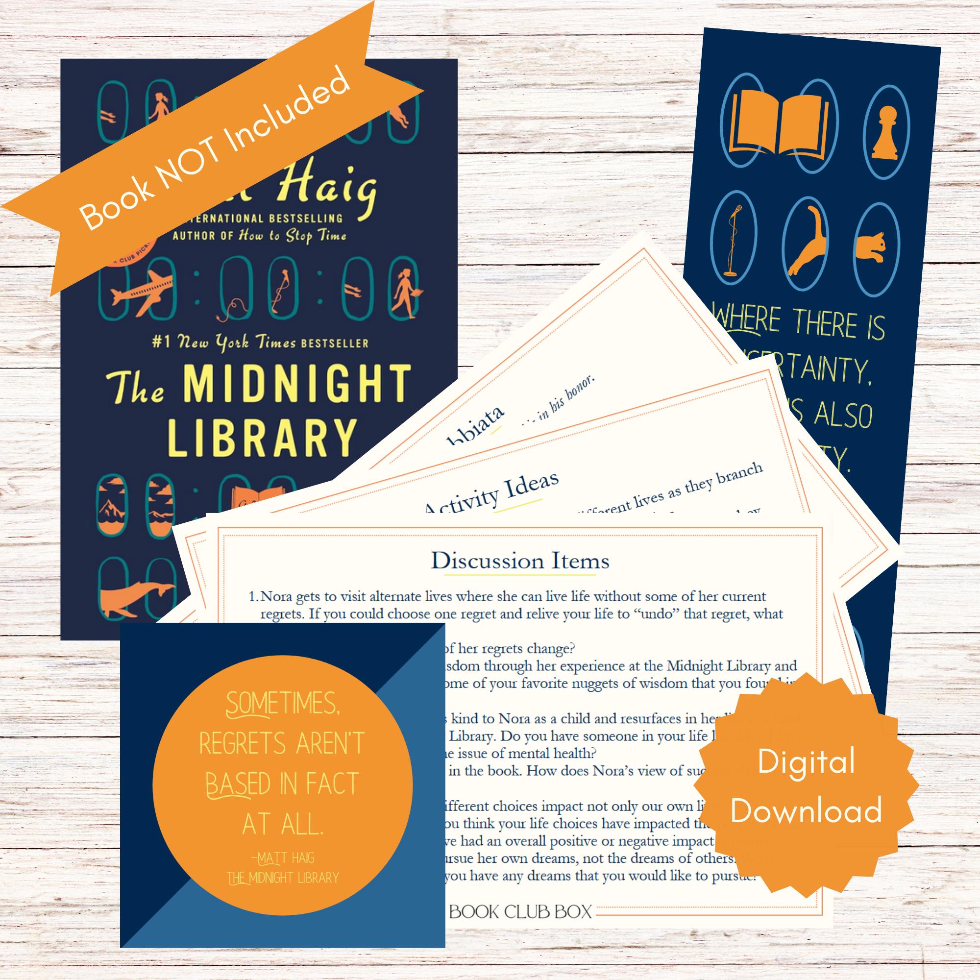Book Club Kit for the Midnight Library by Matt Haig - Etsy