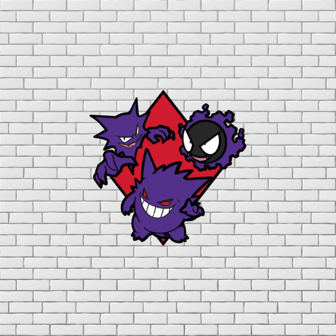 Gengar Haunter Gastly SVG, Pokemon Ghost Evolution Line, 3D Layered ...
