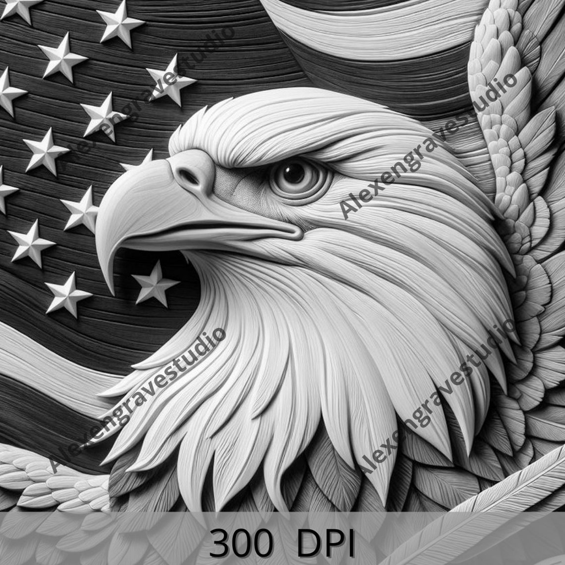American Eagle 3D Illusion PNG Laser File, Eagle PNG, Eagle Slate ...