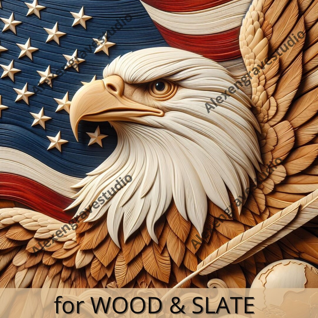 American Eagle 3D Illusion PNG Laser File, Eagle PNG, Eagle Slate ...