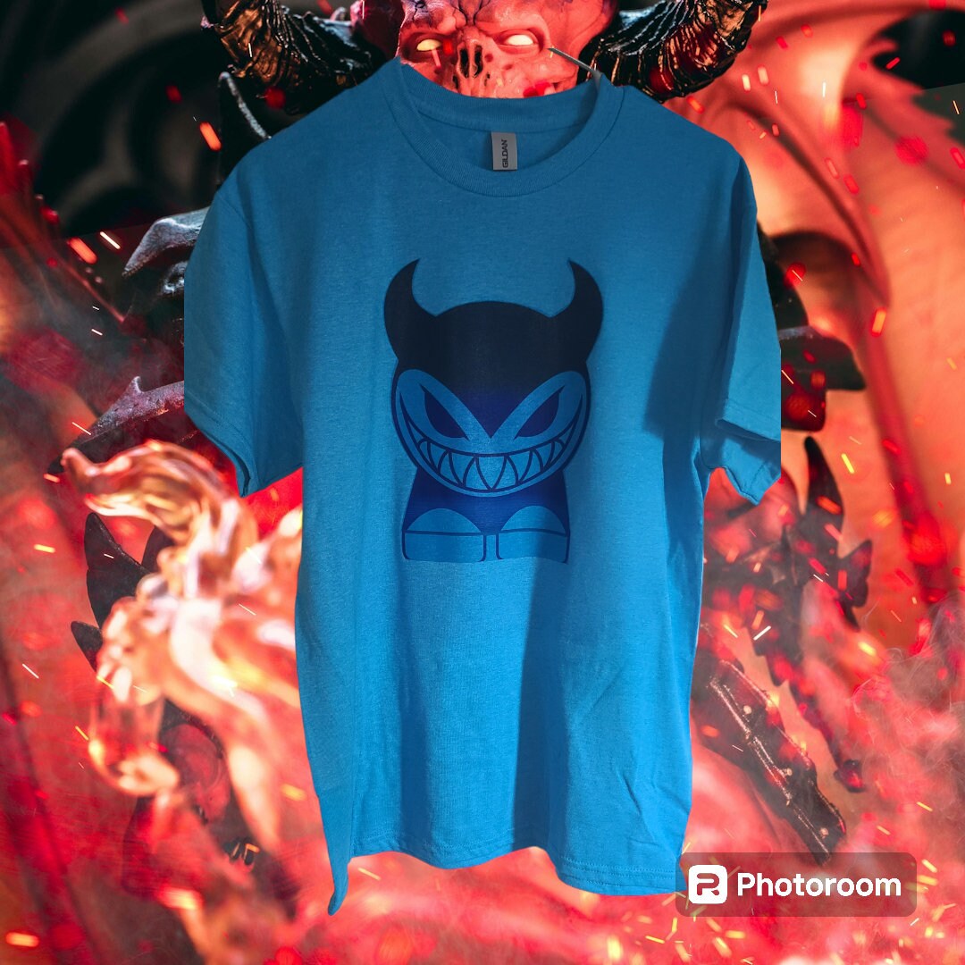 Light Blue Large Smiling Devil - Etsy