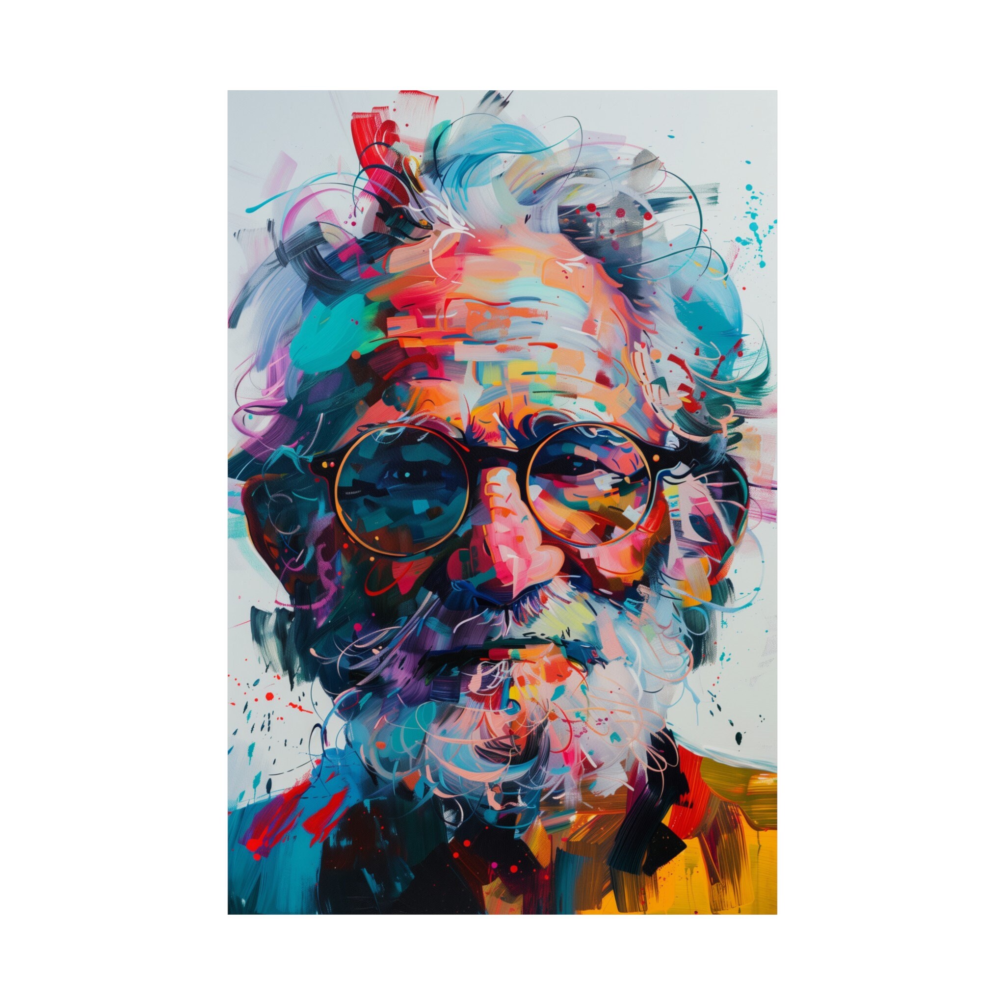 Poster, Posters, Old Man, Colorful Poster, Maximalist Poster, Dorm ...