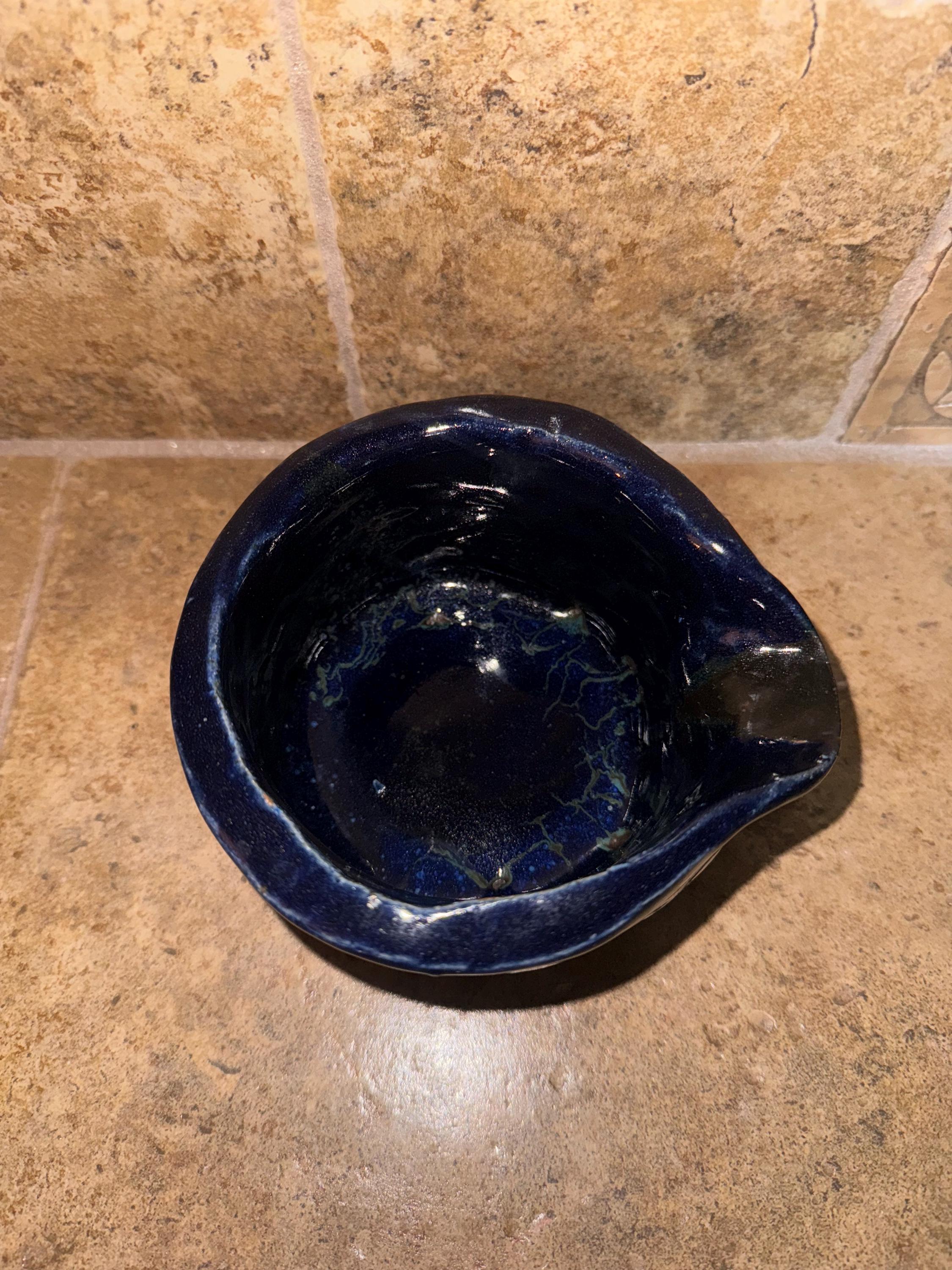 Cobalt Blue Pottery Bowl - Etsy