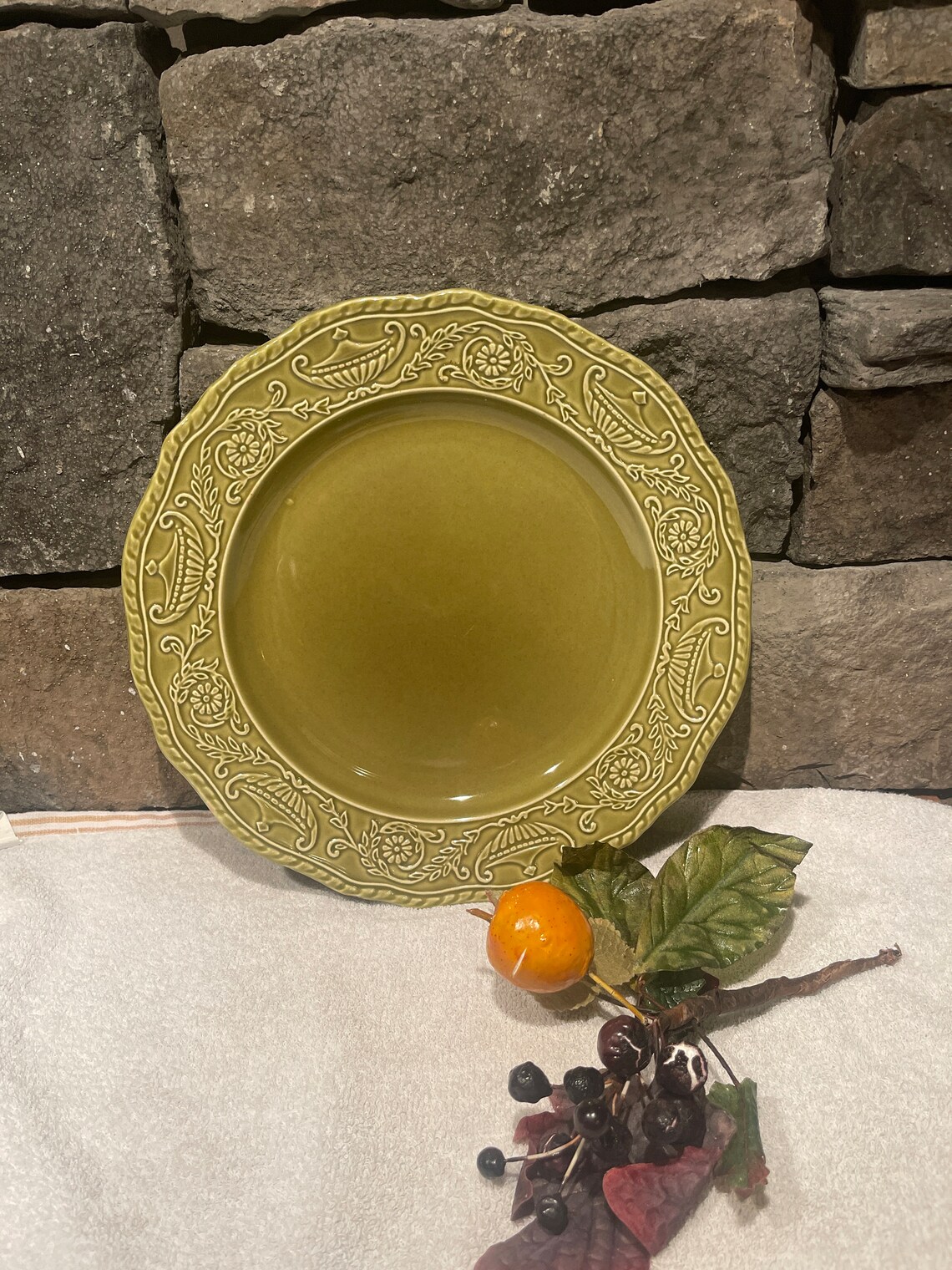 Regency Ironstone Cannonsburg Pottery Co Olive Green Plate - Etsy