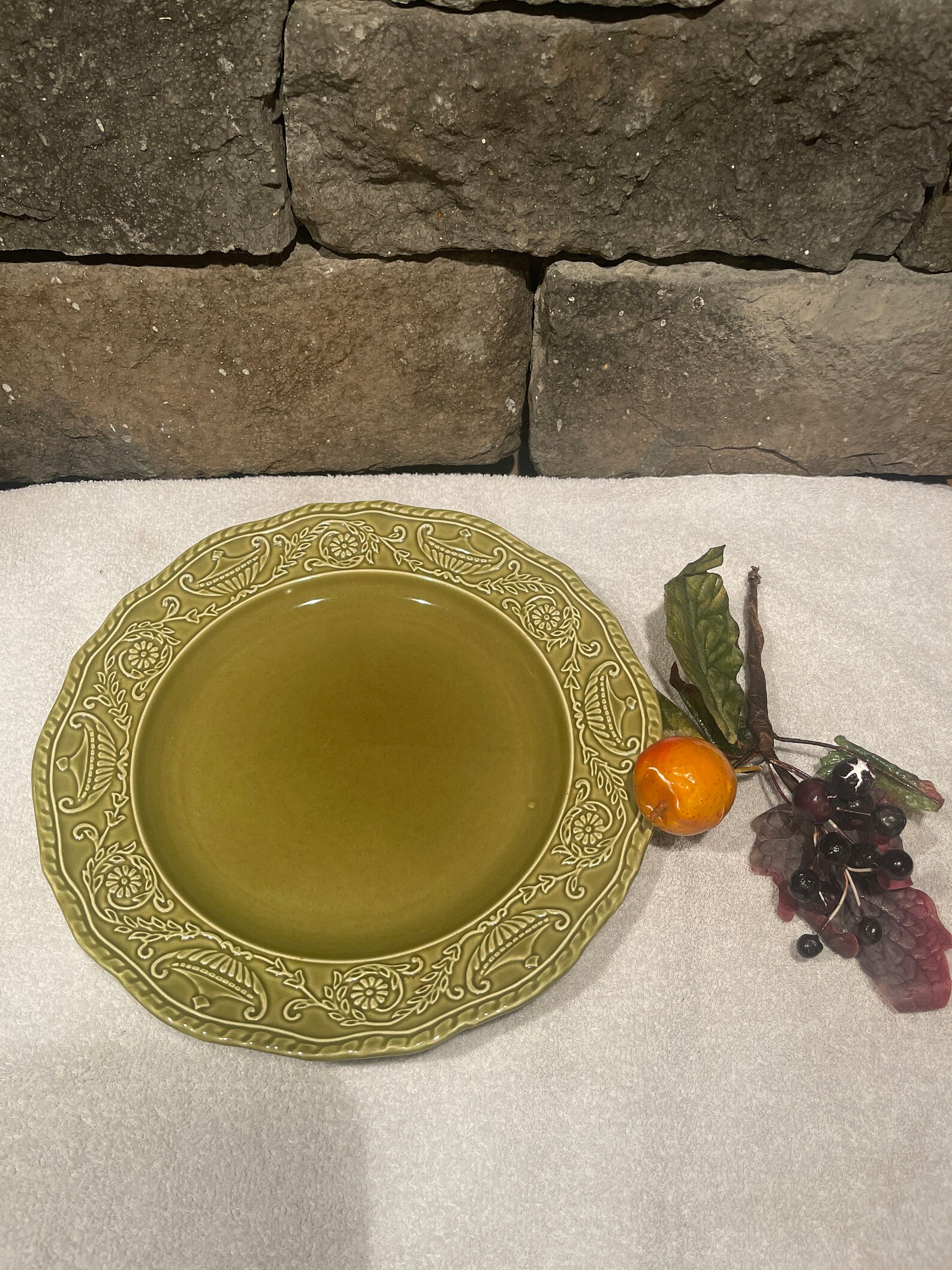 Regency Ironstone Cannonsburg Pottery Co Olive Green Plate - Etsy