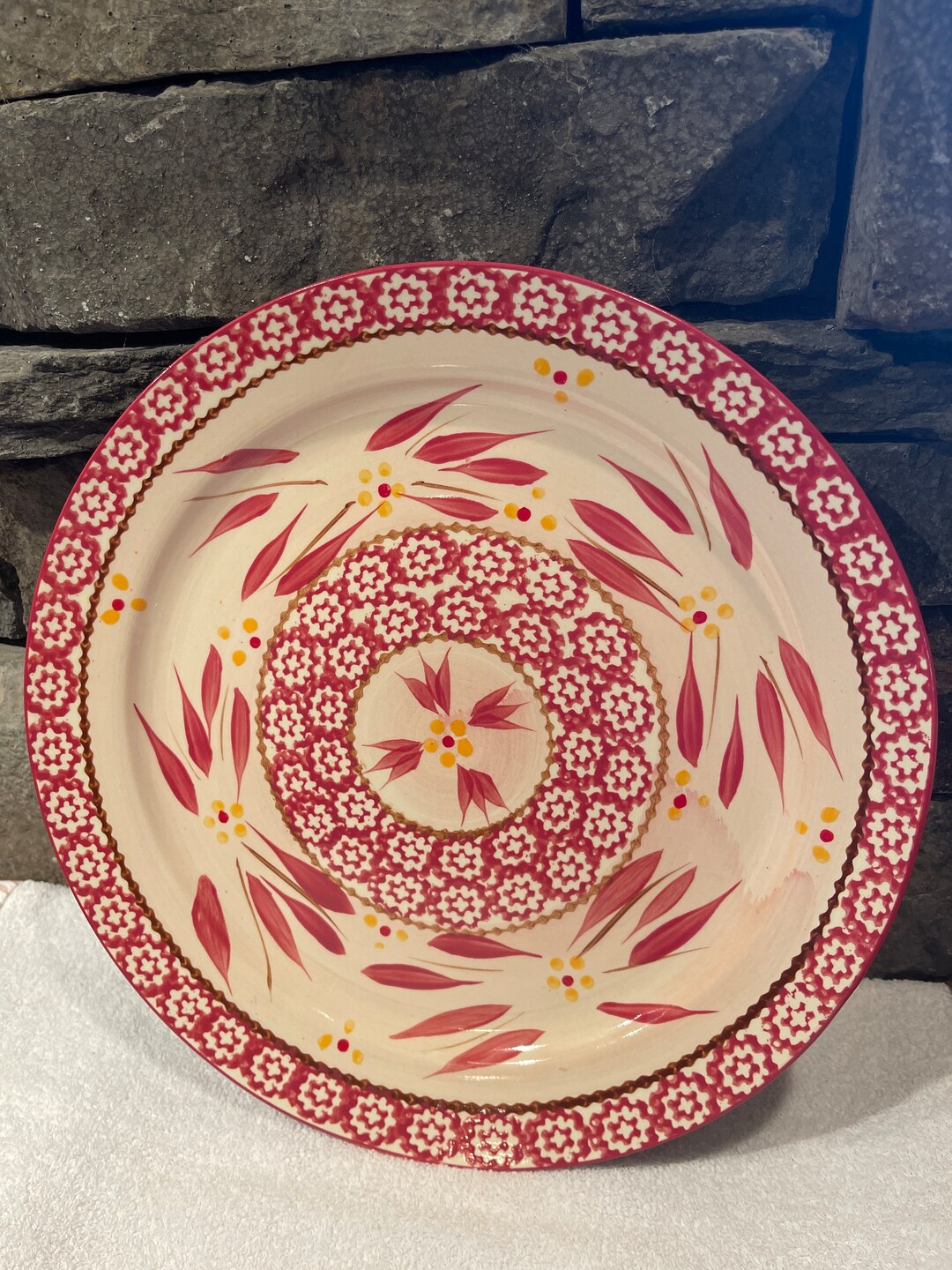 Old World Cranberry Plate by Temp-tations - Etsy