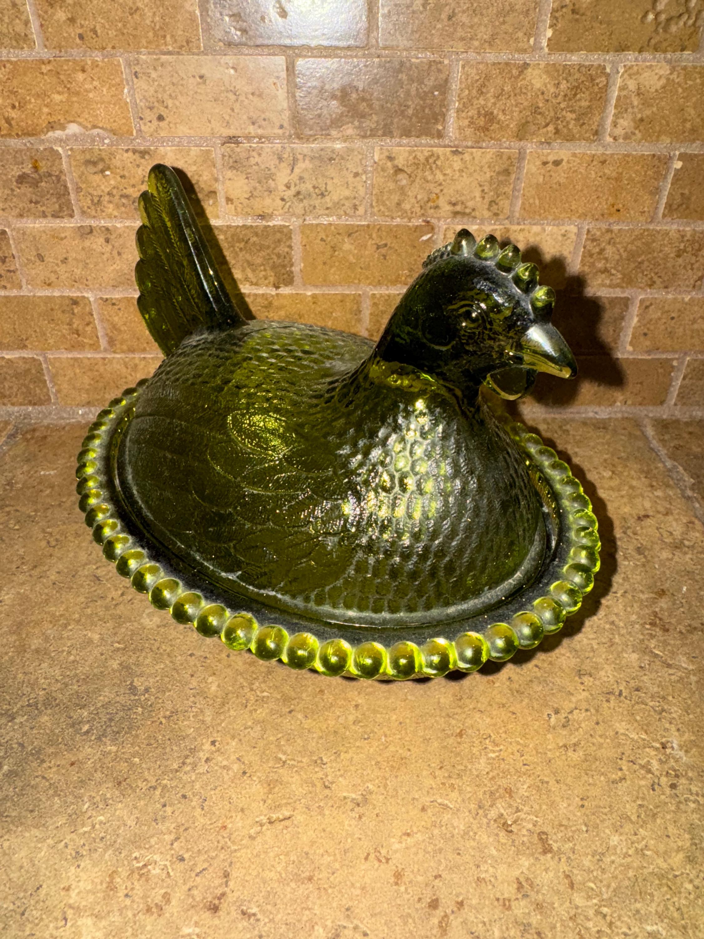 Green Hen on Nest - Etsy