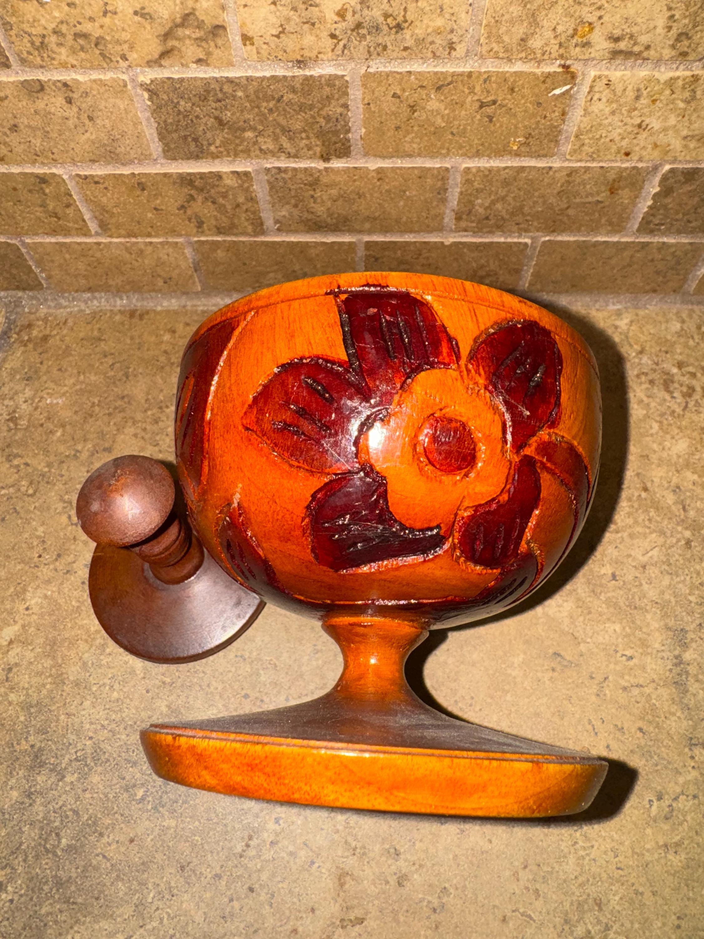 Hand Carved Wooden Container With Lid. - Etsy