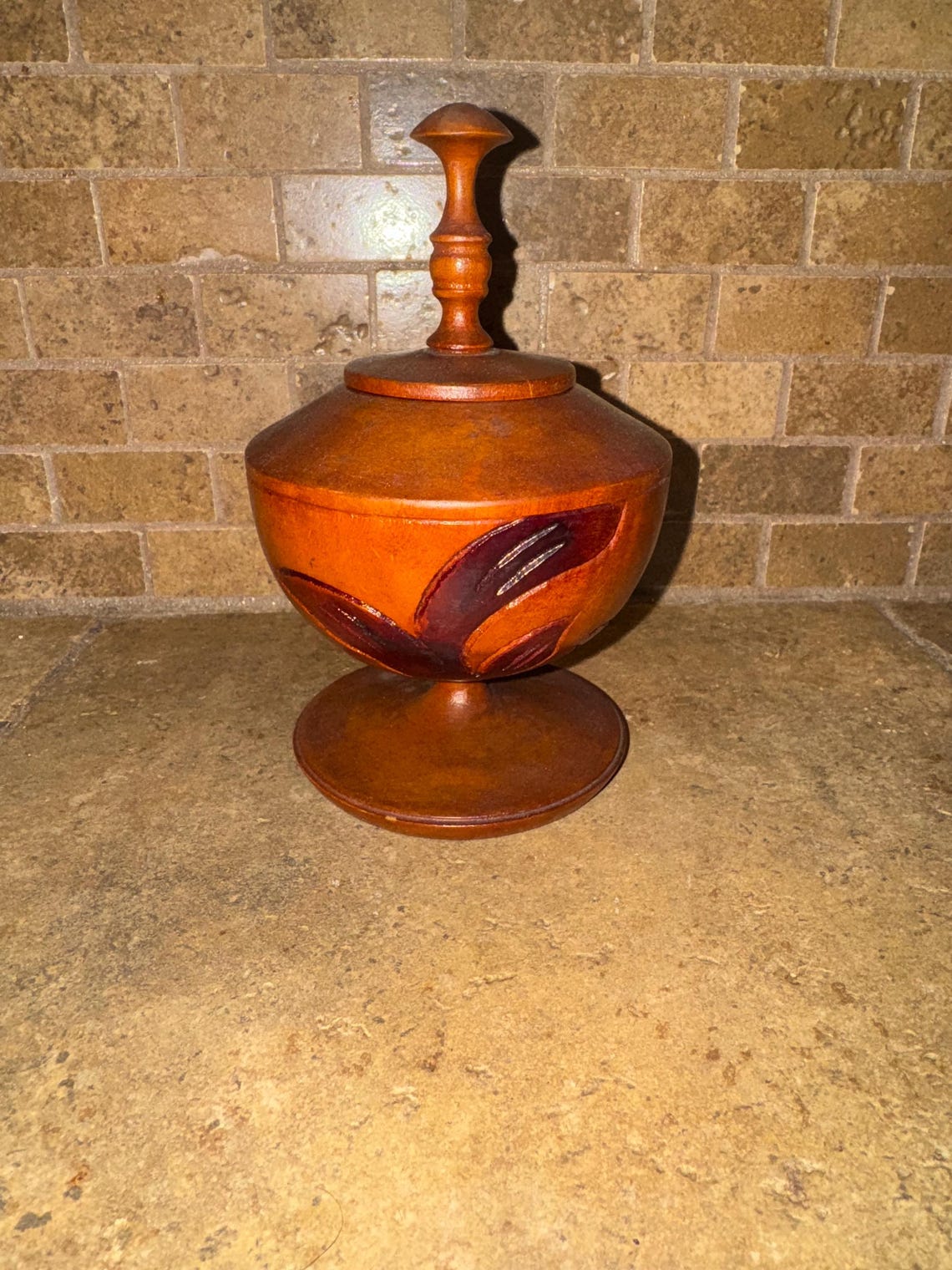 Hand Carved Wooden Container With Lid. - Etsy