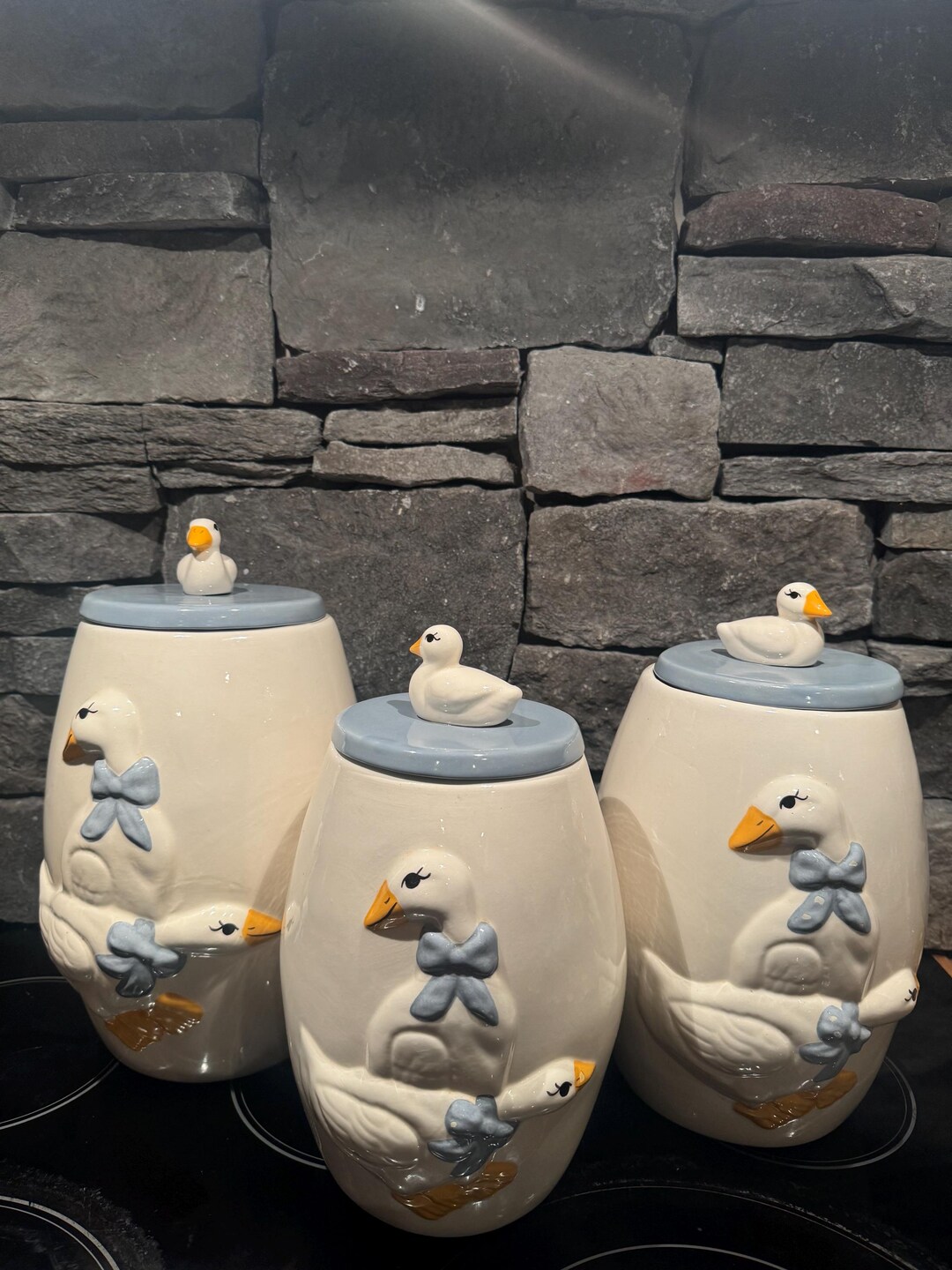 A Set of 3 Duck Canisters - Etsy
