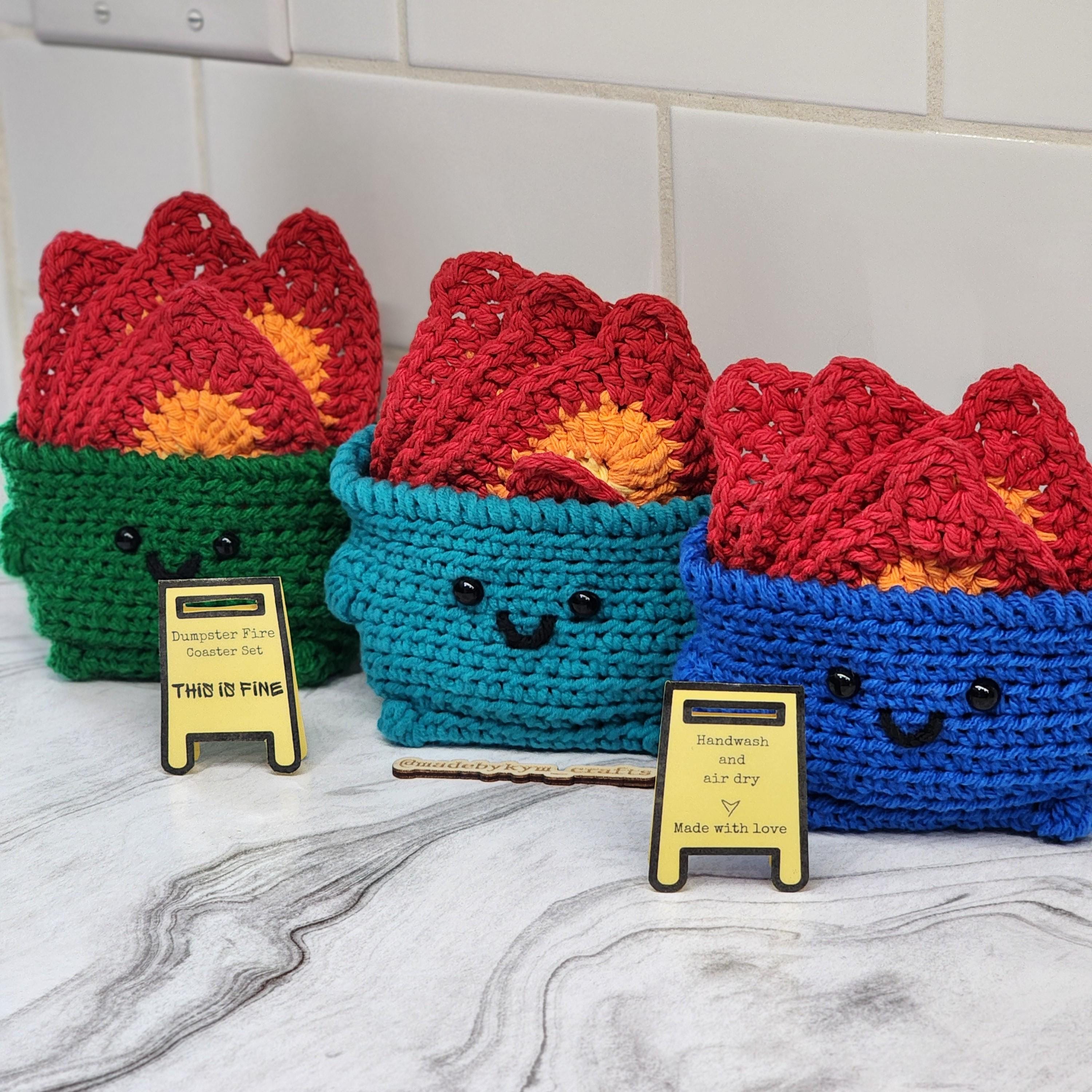 Dumpster Fire Coaster Set Crochet Pattern (digital Download) - Etsy