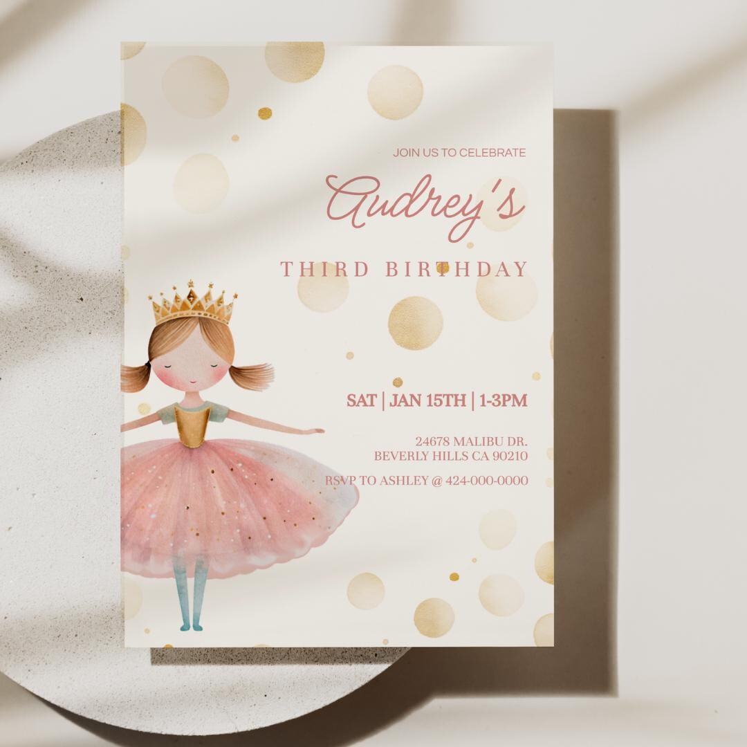 Editable Ballerina Birthday Invitation: Ballet Theme Party (digital ...
