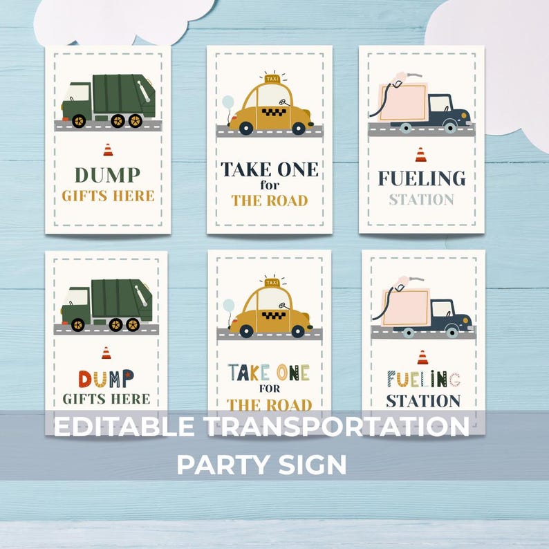 Printable Transportation Birthday Banner | Car, Truck & Vehicle Party ...