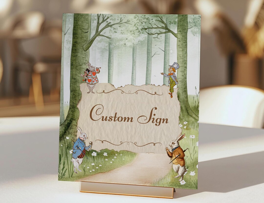 Alice in Wonderland Party Sign: Editable Storybook Decoration (8x10 ...