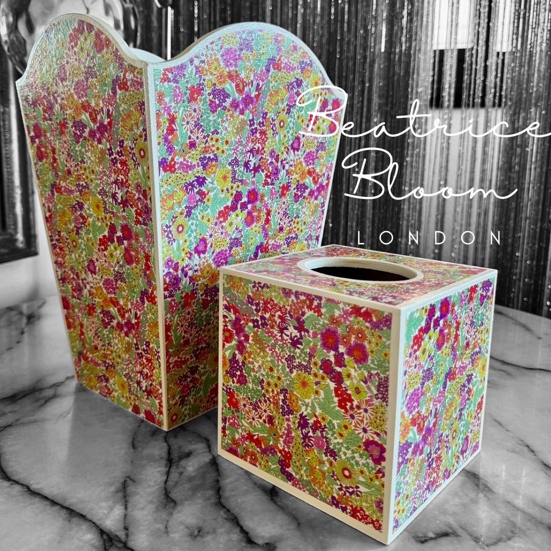 Liberty London Tana Lawn Waste Bin and Tissue Box Set - Etsy