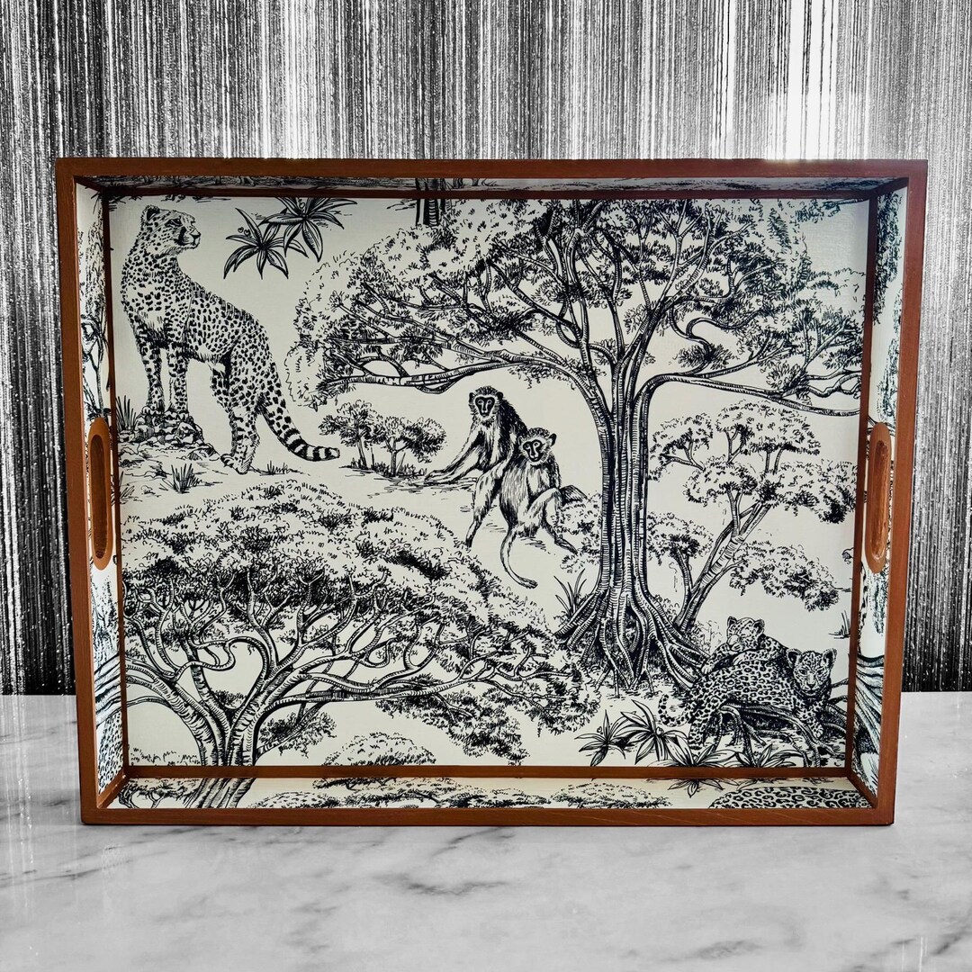 Cape Town Safari Coffee Table Tray,xl Tray,ottoman Tray,footstool Tray ...
