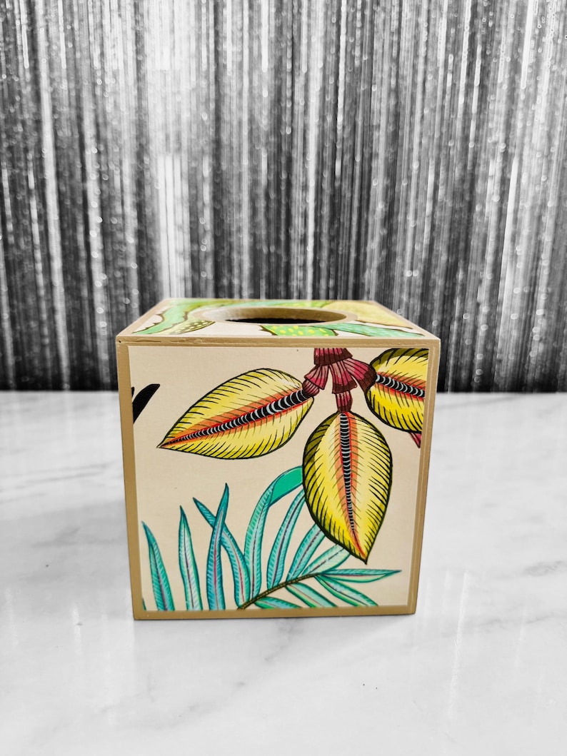 Handmade Jungle Waste Basket and Tissue Box Set, Beatrice Bloom London ...
